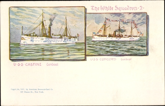 Ansichtskarte / Postkarte US Amerikanisches Kriegsschiff, USS Castine ...