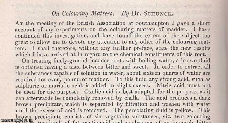 1847. On Colouring Matters. An uncommon original article from the ...
