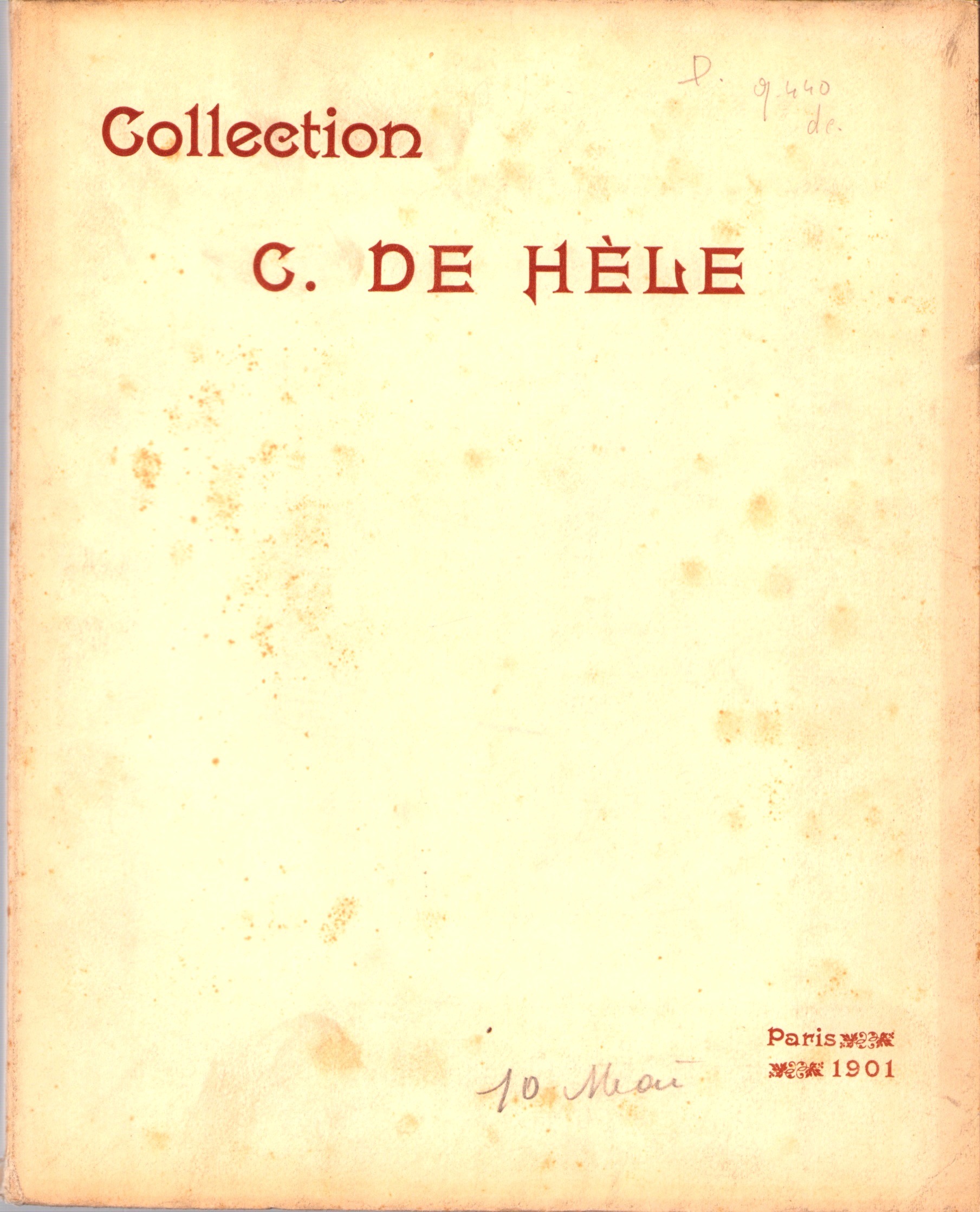 Collection de C. De Hèle: Bon Couverture souple (1901) Edition ...