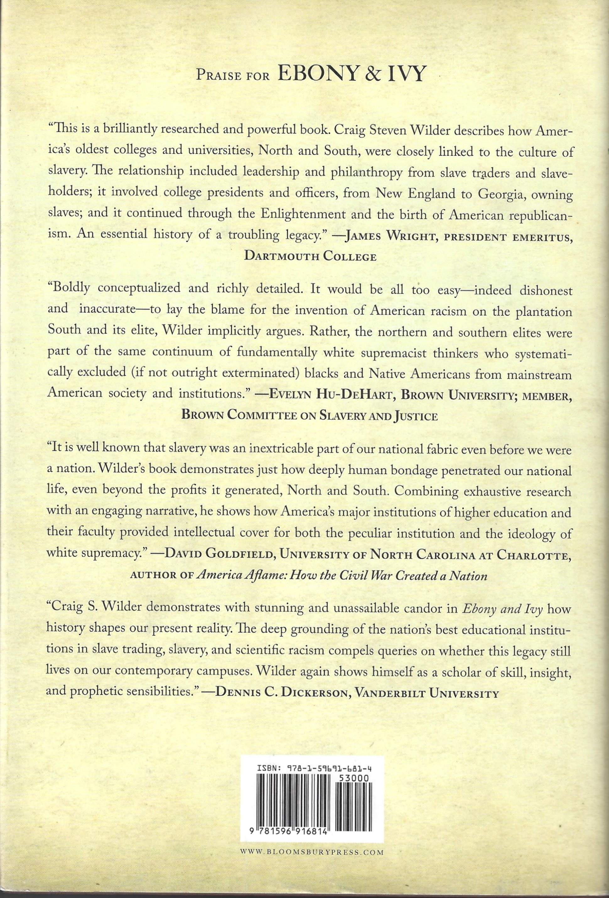 Ebony and Ivy: Race, Slavery, and the Troubled History of America's ...