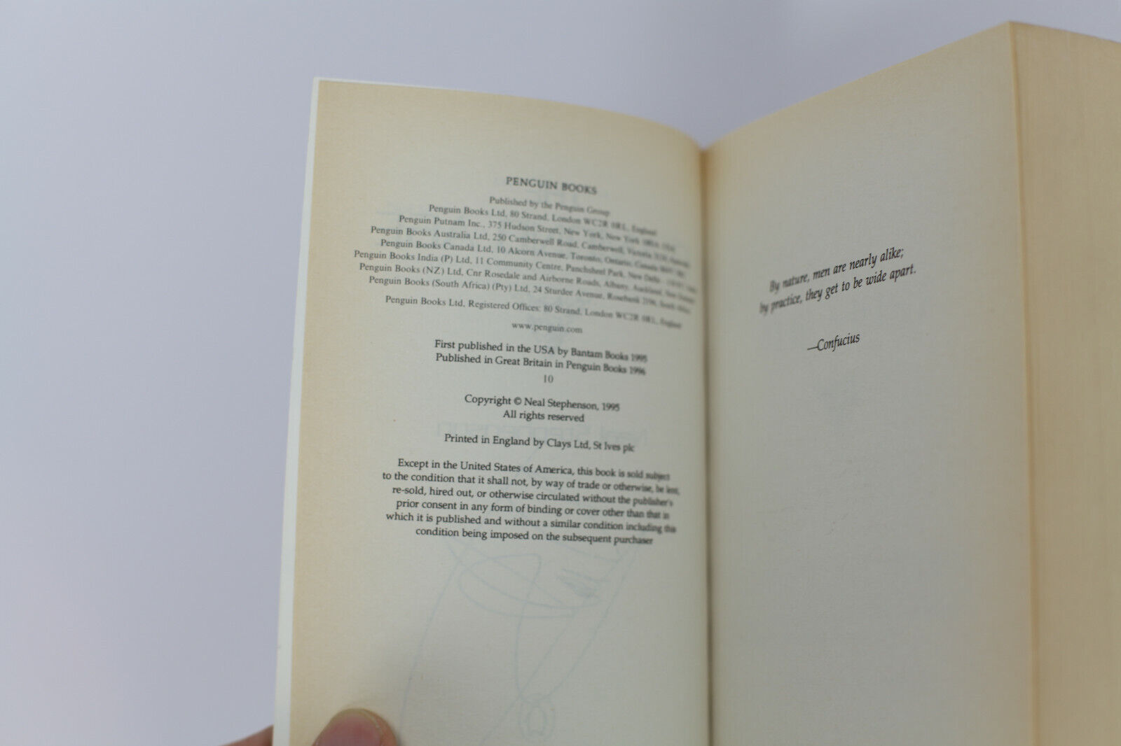The Diamond Age Signed by Neal Stephenson.: Near Fine Soft cover (1995 ...