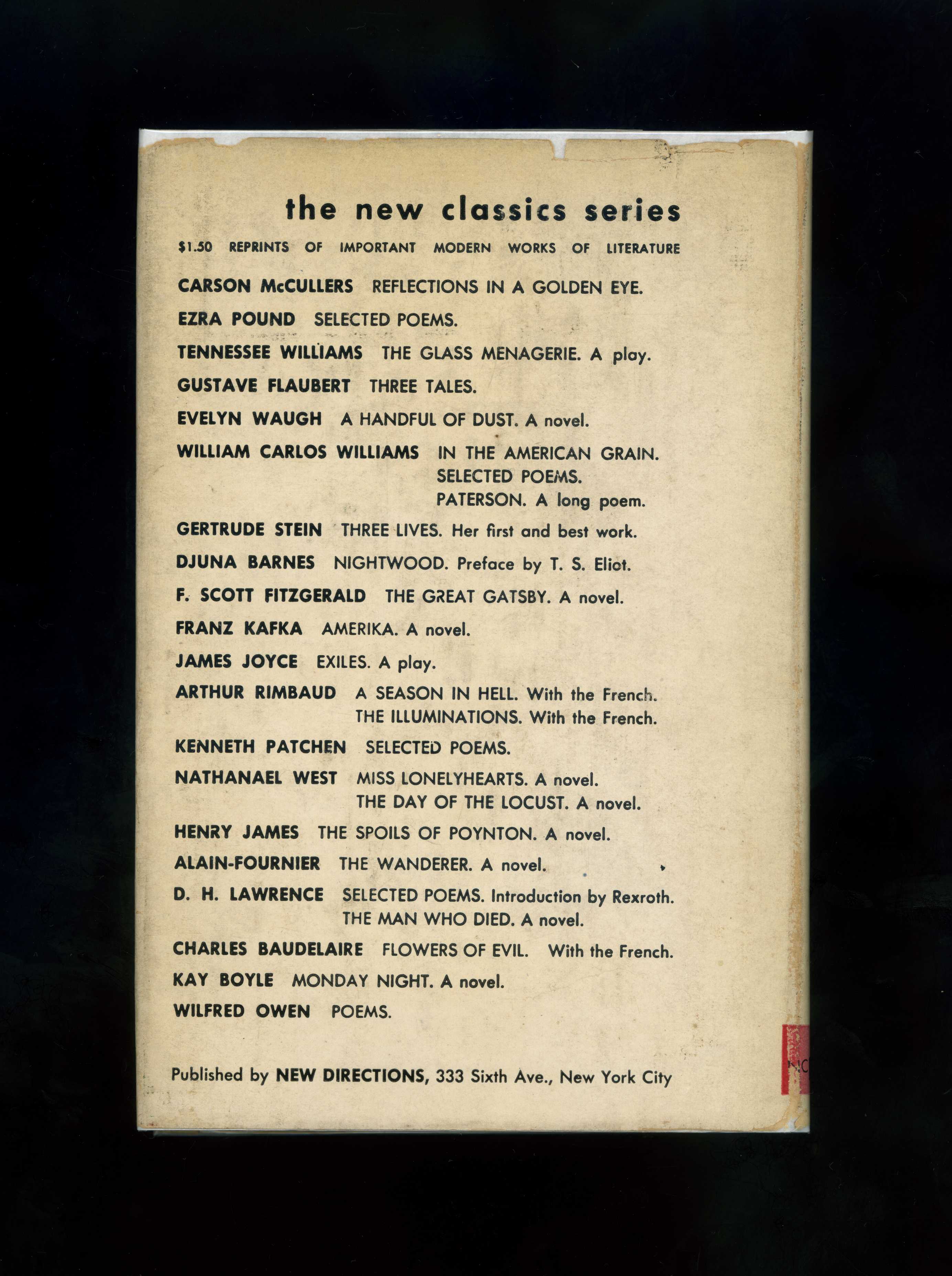 THE SELECTED POEMS OF KENNETH PATCHEN (First edition - dustwrapper ...