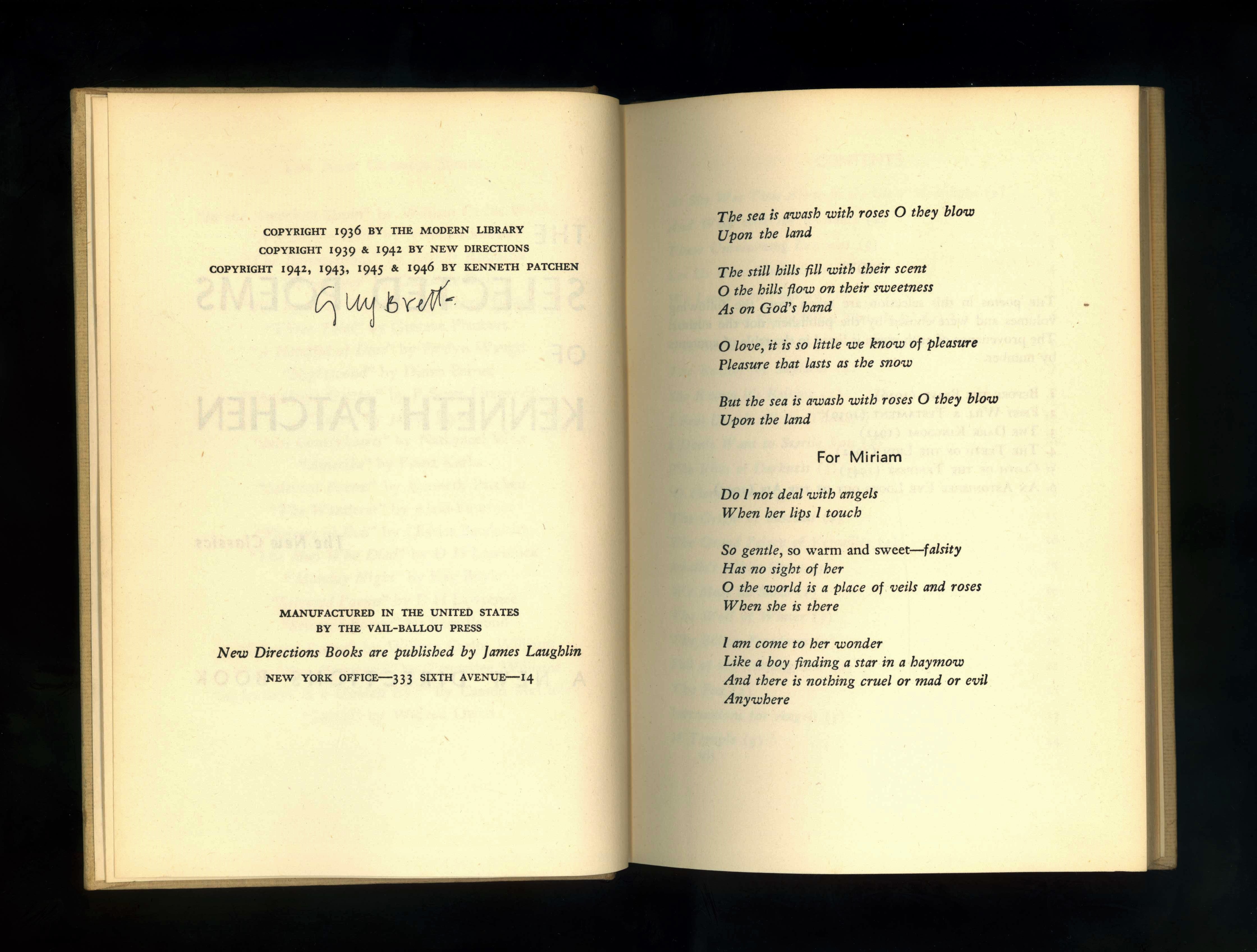 THE SELECTED POEMS OF KENNETH PATCHEN (First edition - second printing ...