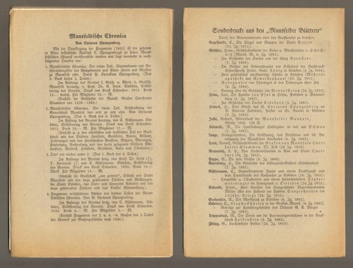 Mansfelder Blätter. 40. Jahrgang 1936. Zwei Hefte. Mitteilungen des ...