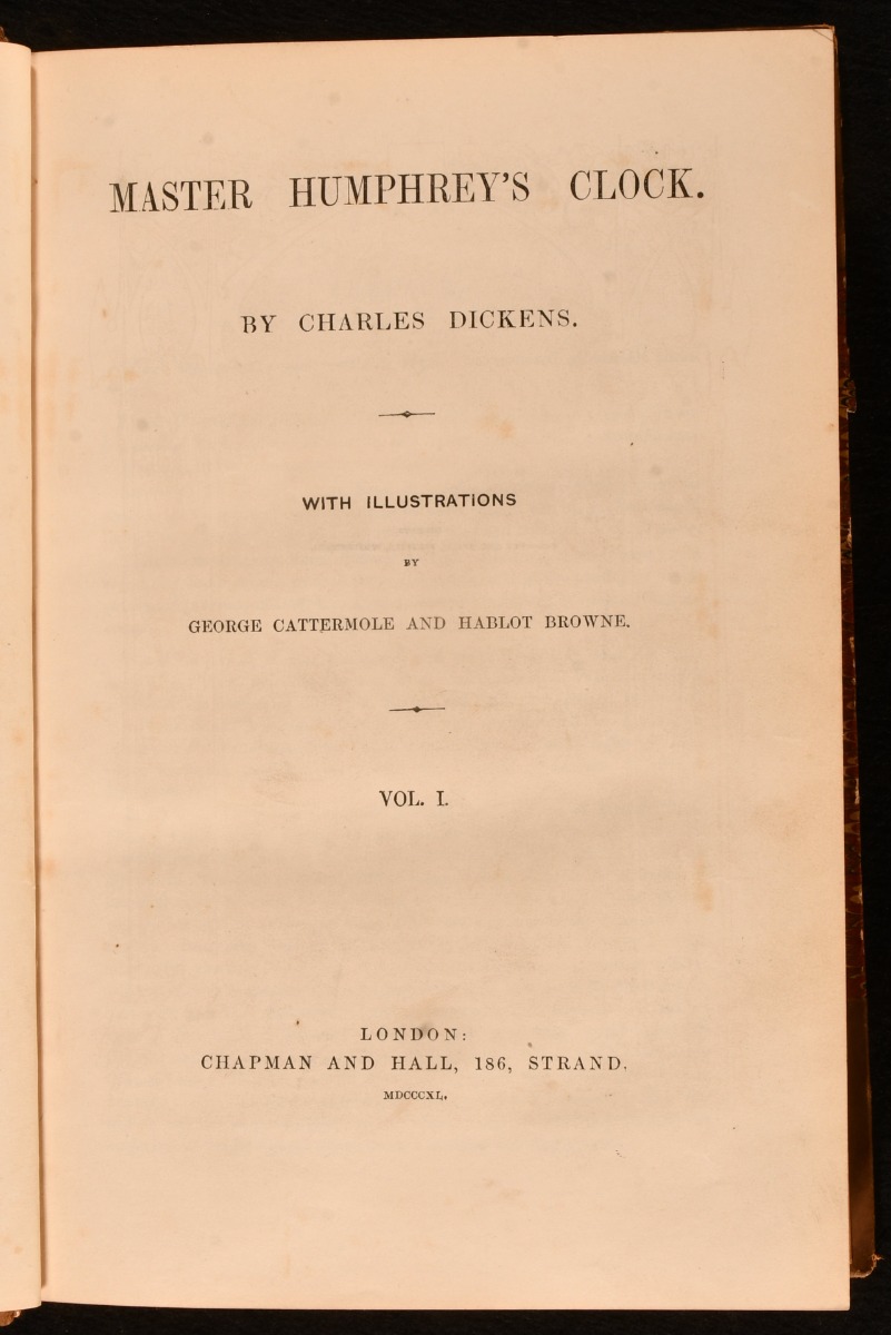 Master Humphrey's Clock by Charles Dickens: Very Good Leather (1840) First edition. | Rooke ...
