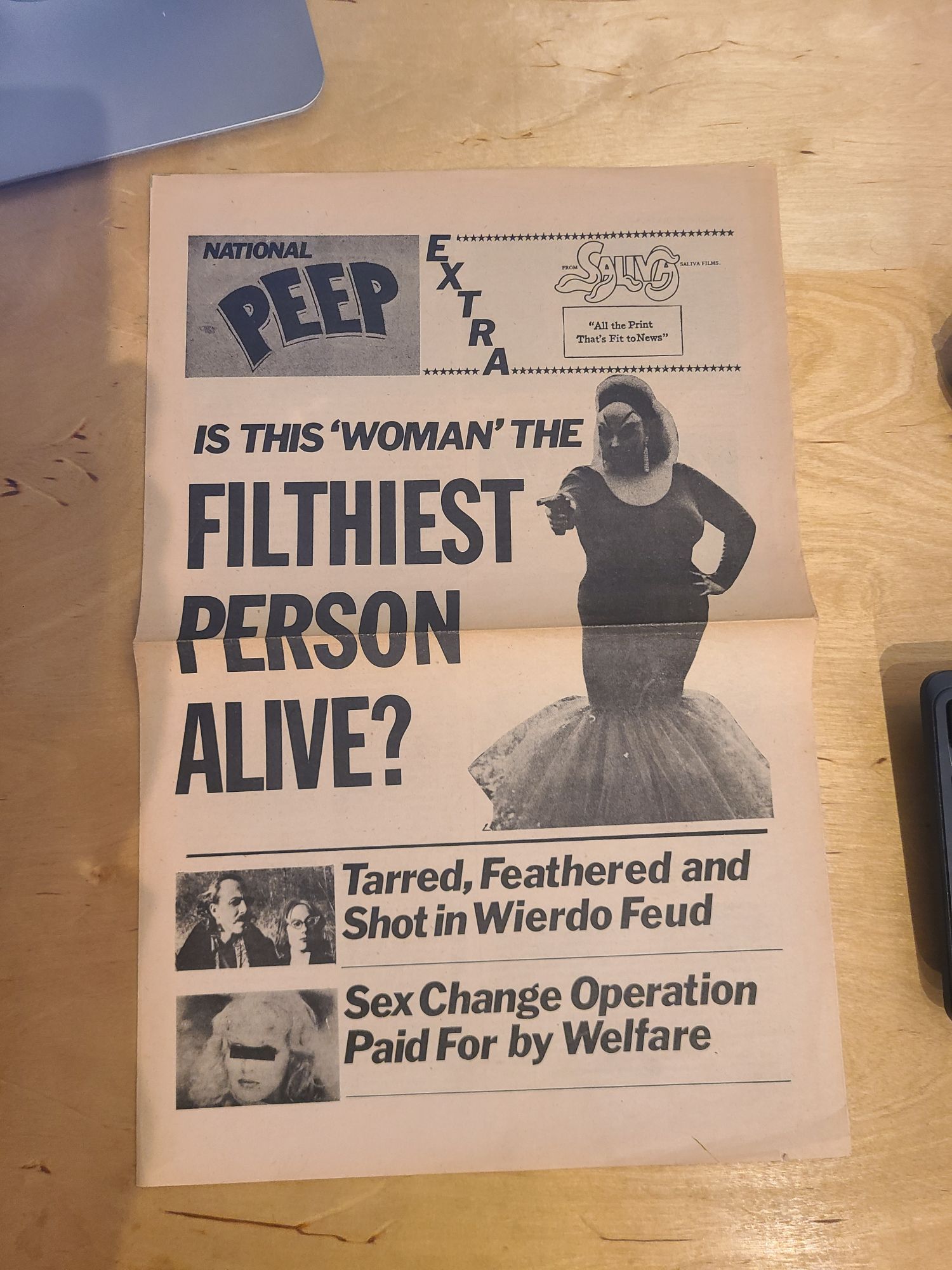 National Peep by John Waters: Excellent with slight tanning. Newsprint ...