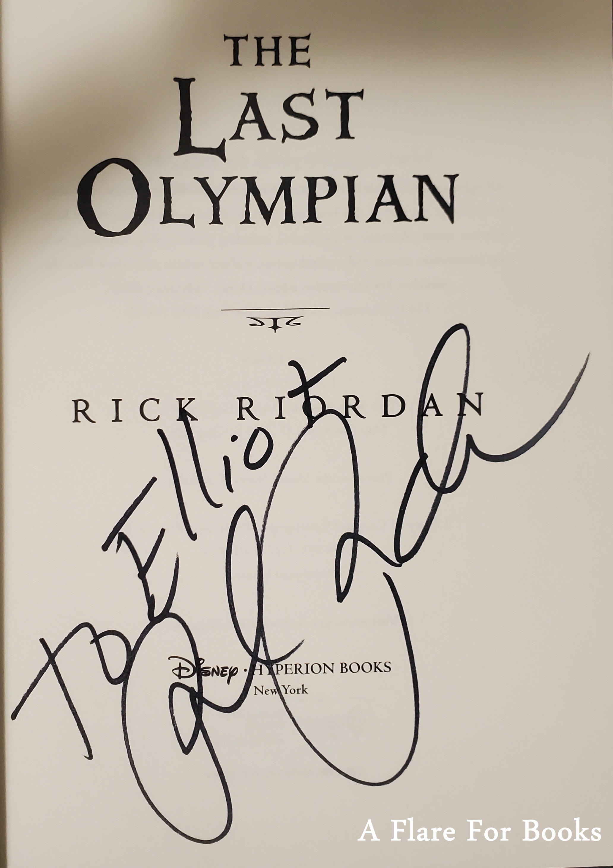 The Last Olympian Percy Jackson And The Olympians Vol 5 Signed By