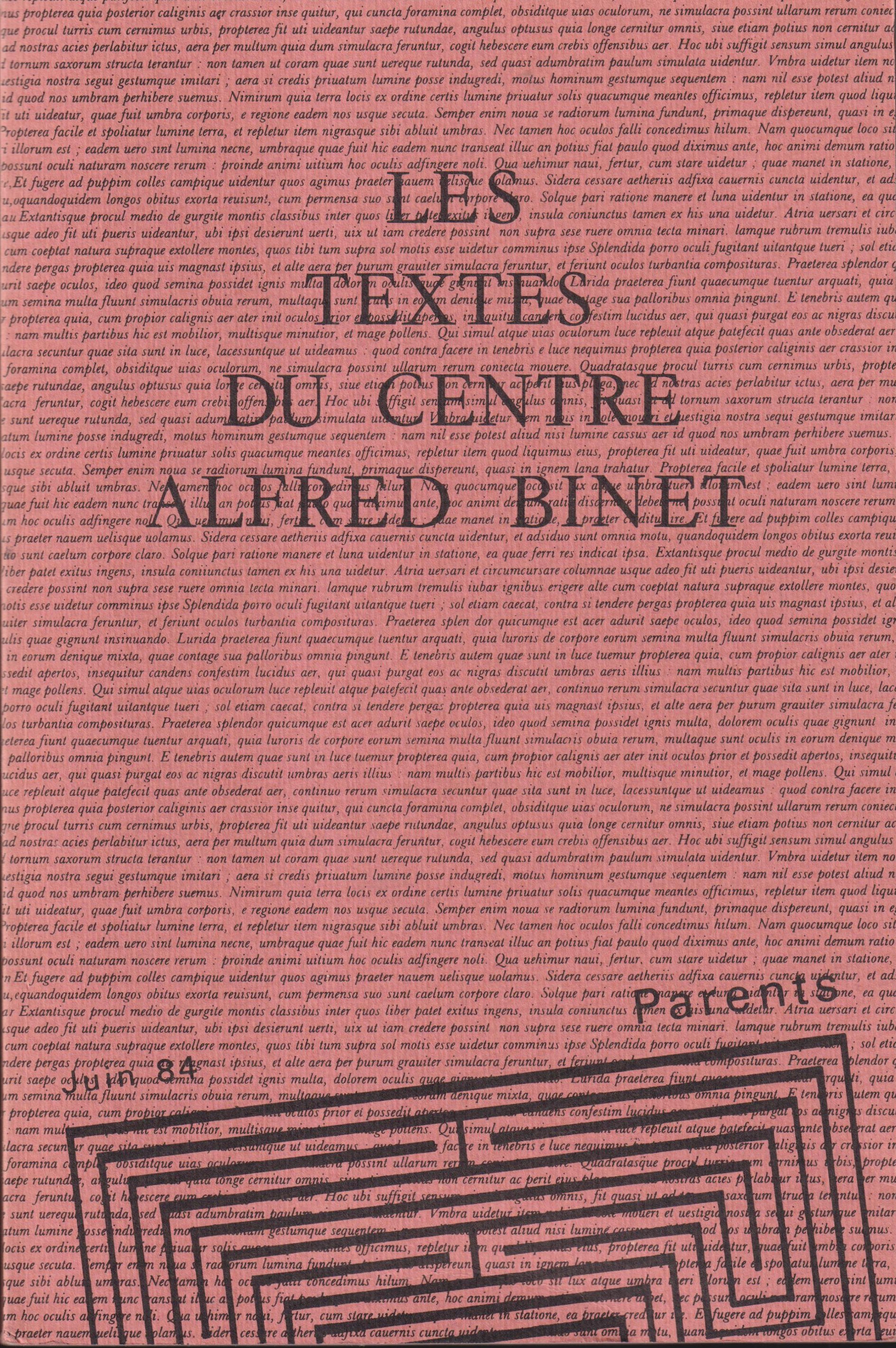 Les Textes du Centre Alfred Binet. - Parents. by D. Diatkine ...