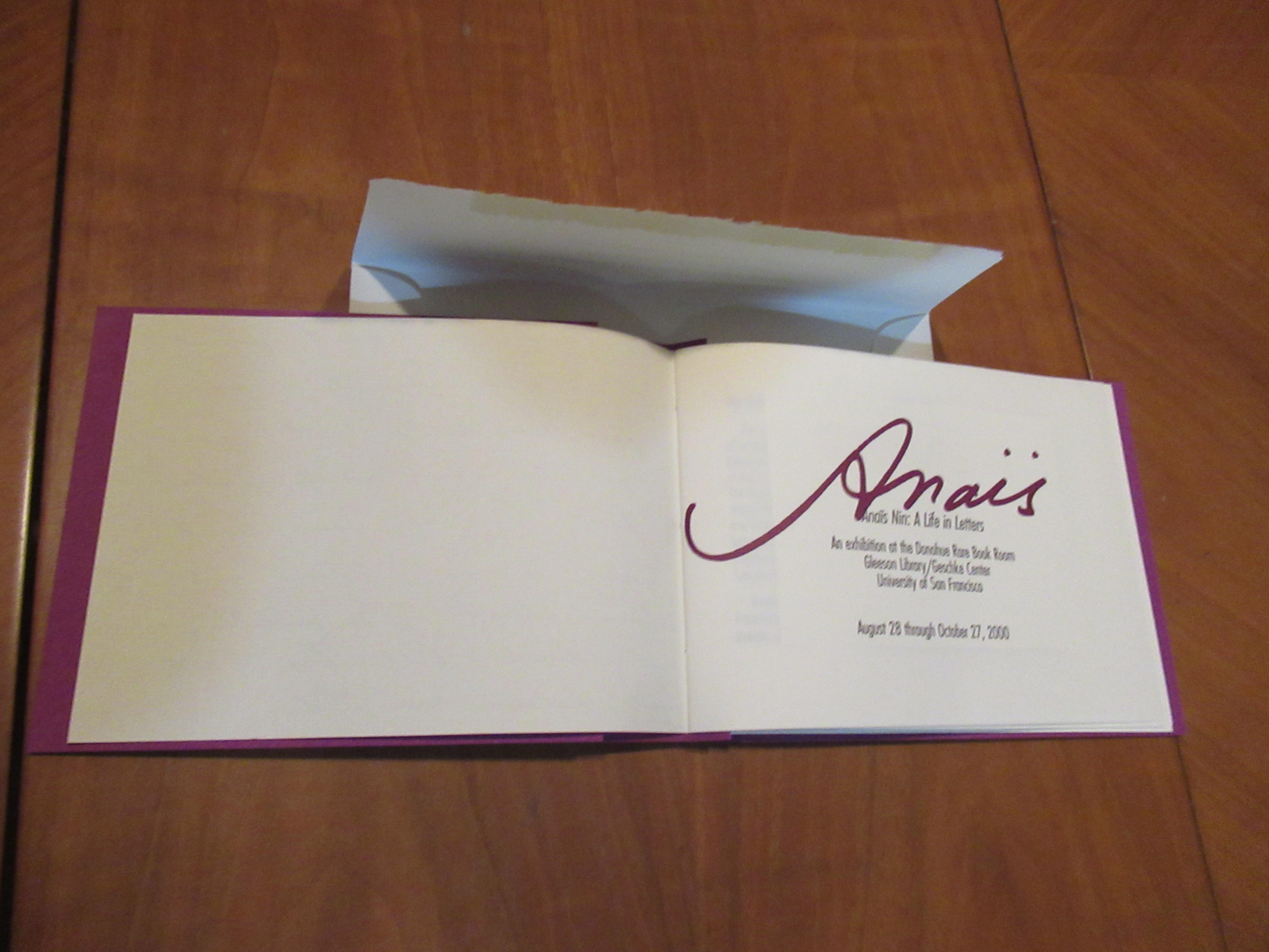 Anais. Anais Nin: A Life In Letters. An Exhibition At The Donohue Rare ...