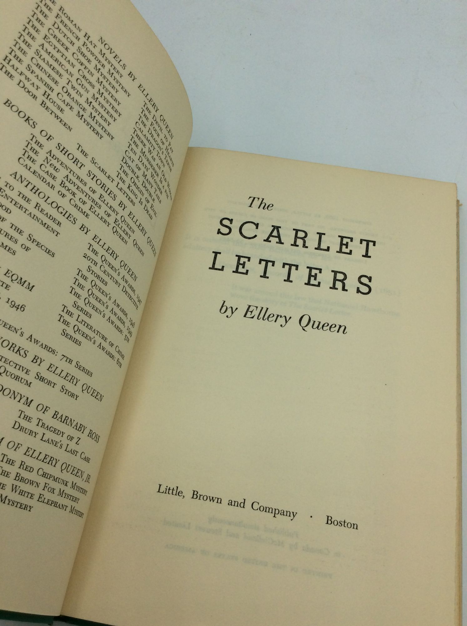THE SCARLET LETTERS by Ellery Queen: Very Good Hardcover (1953) Book ...