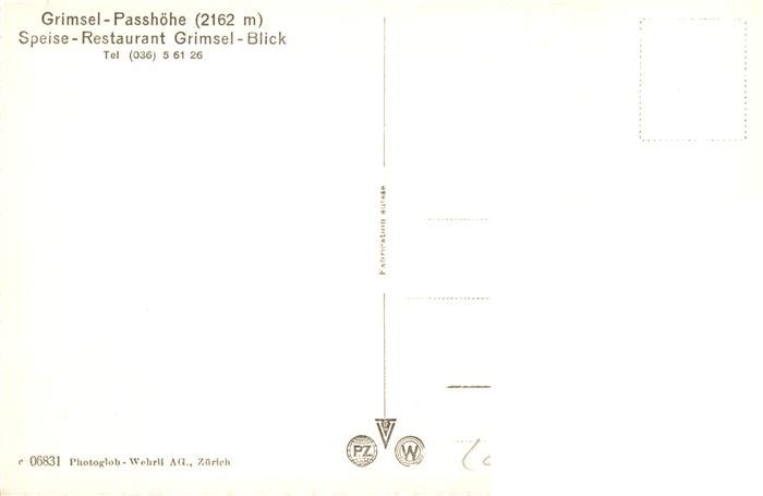 Postkarte Carte Postale 13920341 Grimsel Pass Speiserestaurant mit ... Postkarte Carte Postale 13920341 Grimsel Pass Speiserestaurant mit ...