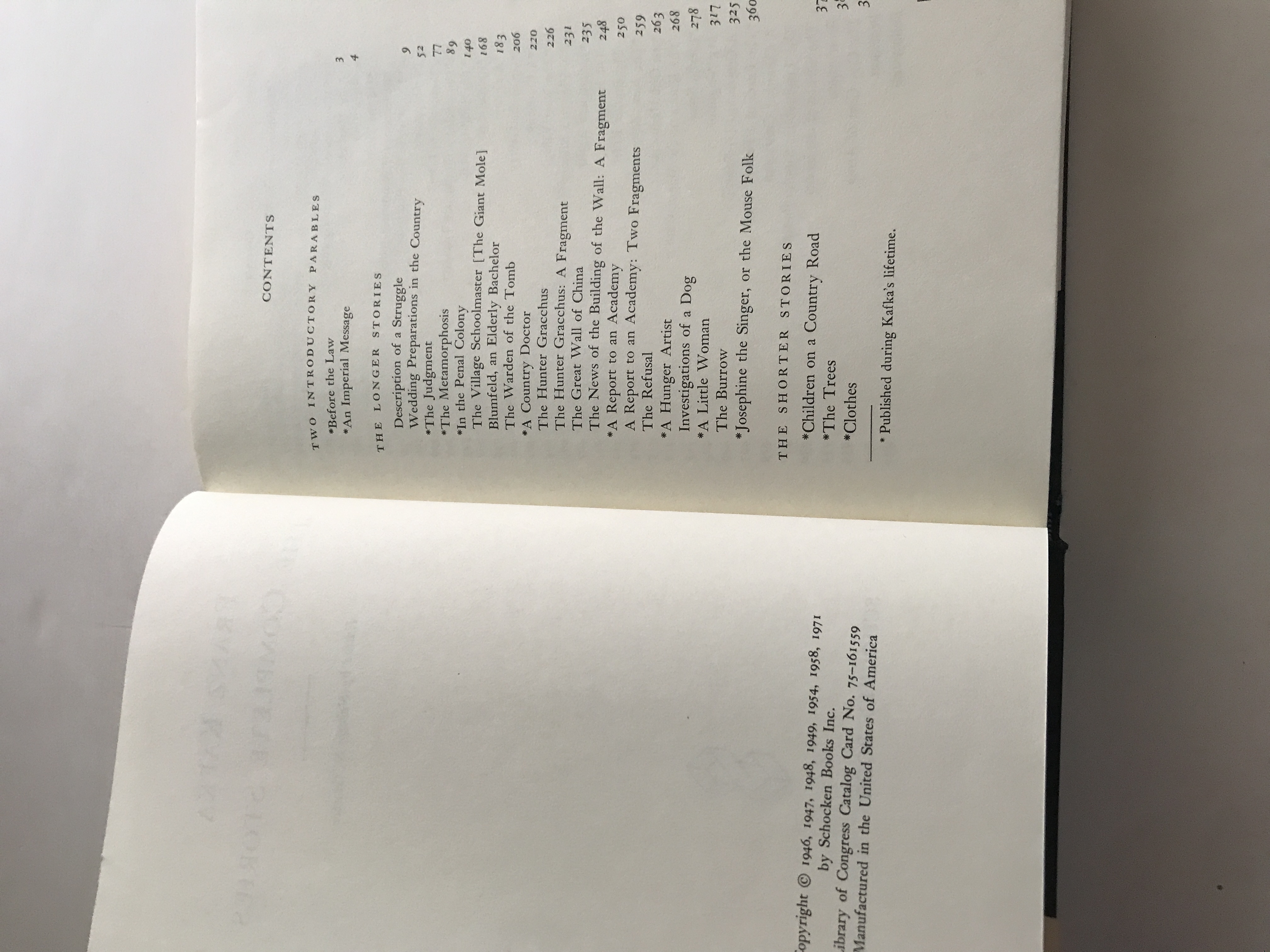 The Complete Stories by Franz Kafka: Good Hardcover (1971) 1st Edition ...