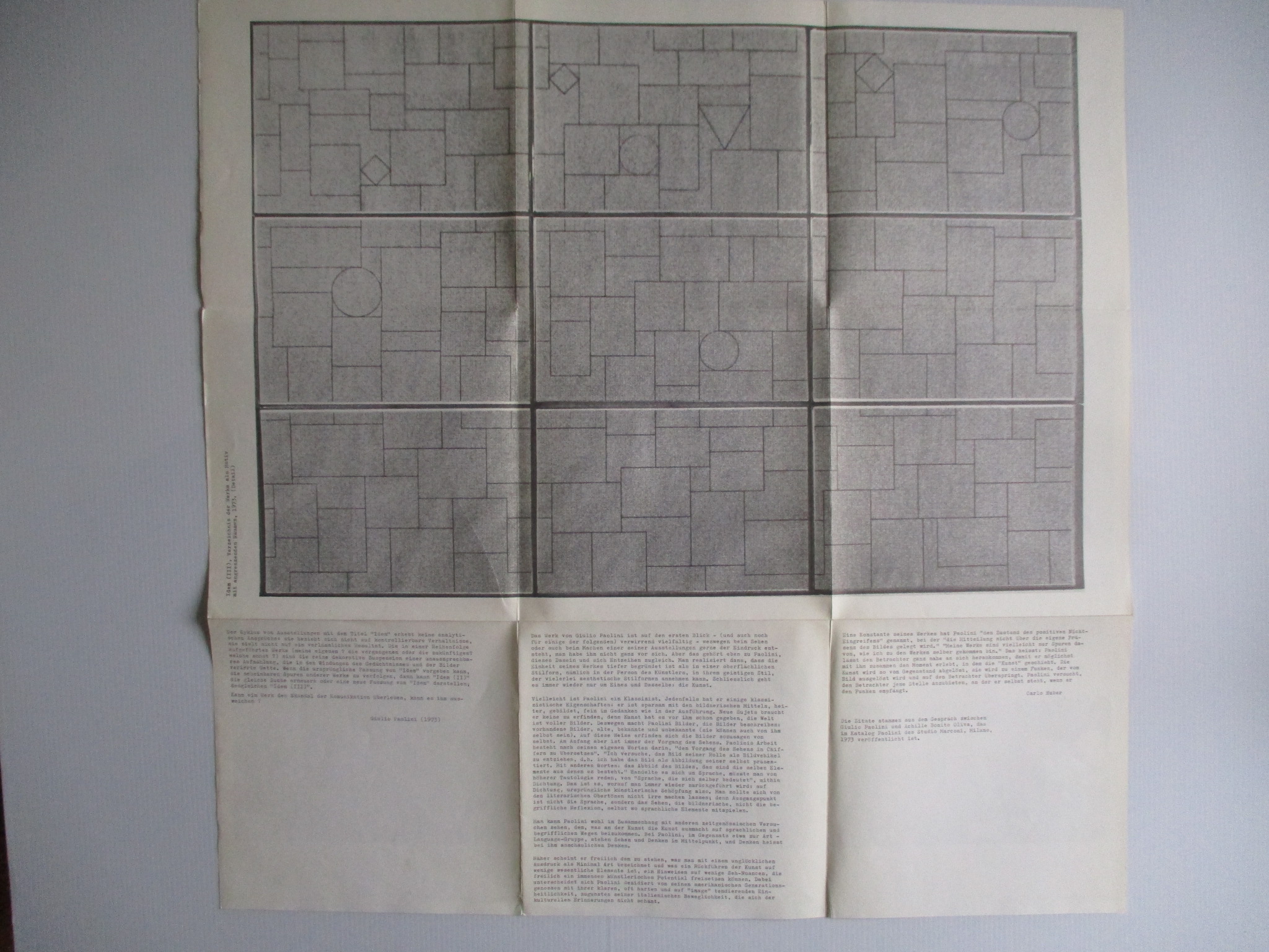 Giulio Paolini Kunsthalle Bern 1974 poster by Paolini, Giulio and Carlo ...