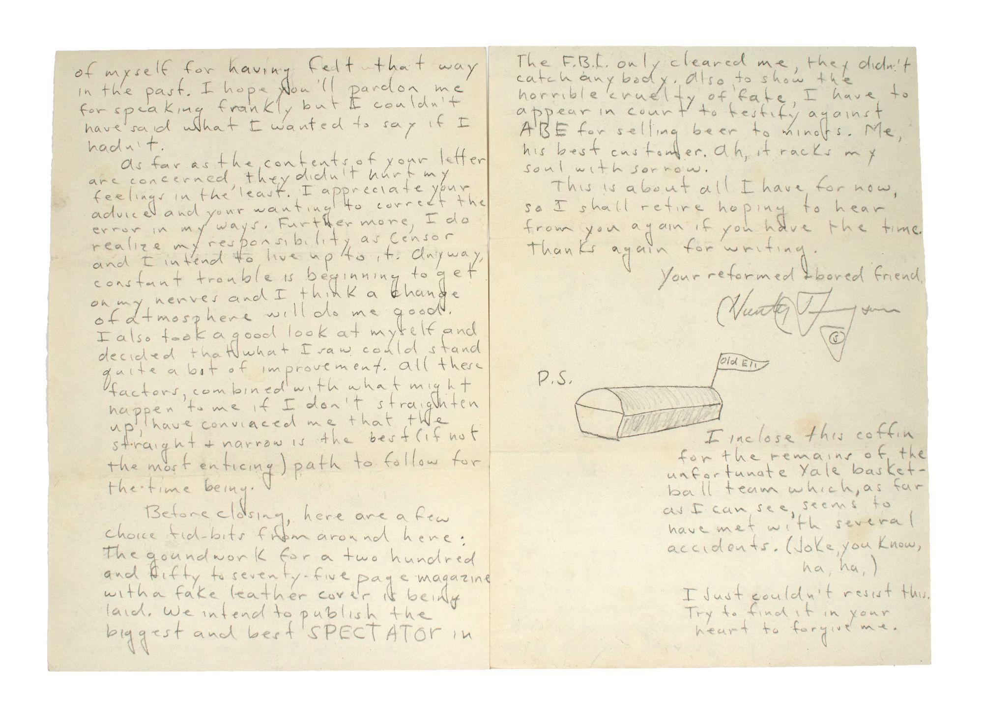 Autograph letter, signed "Hunter S Thompson", to his friend Paul ...