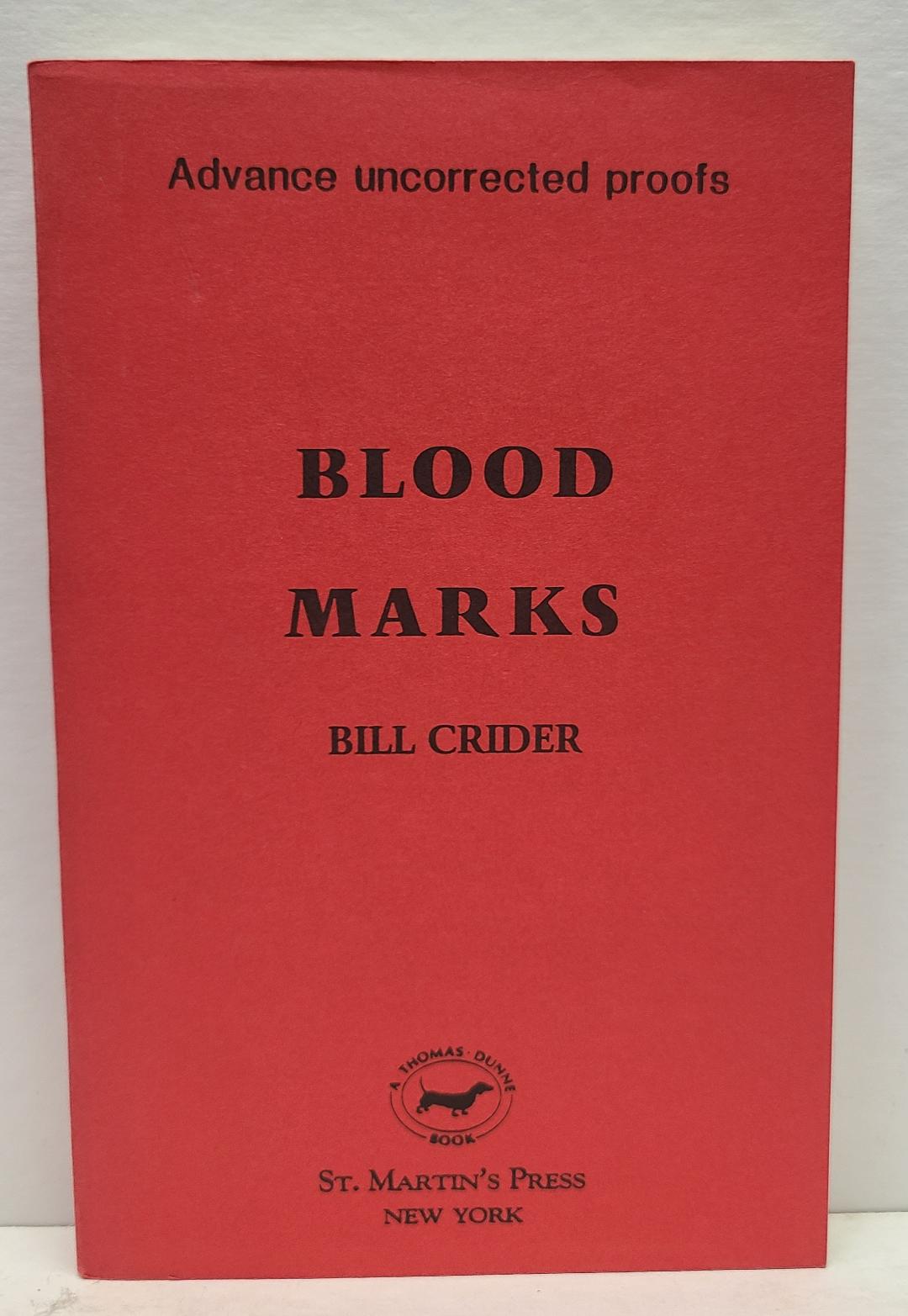 Blood Marks by Bill Crider: Near Fine Soft cover (1991) Signed by ...