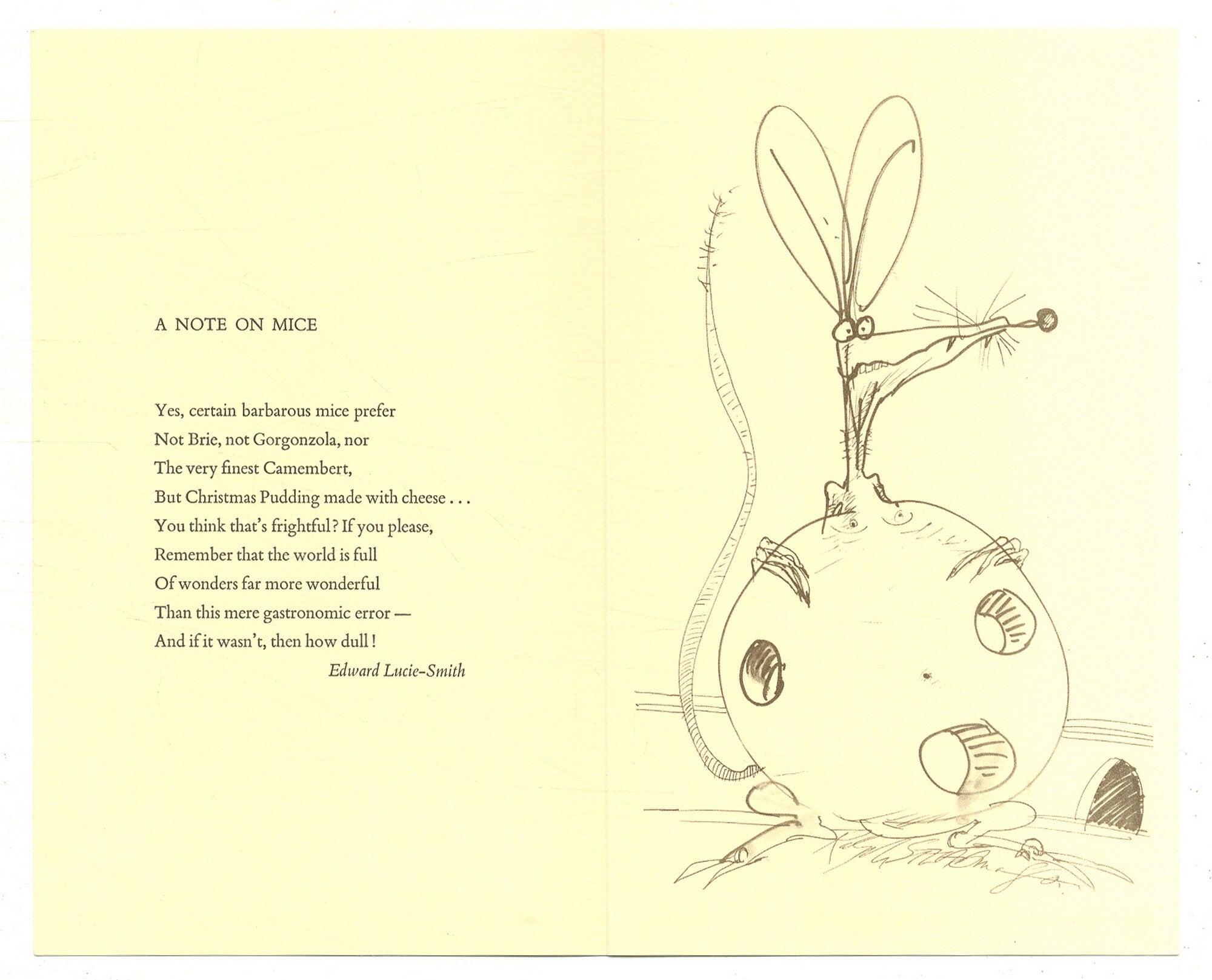 A Note on Mice [Cover title]: A Fromage for 1981 by LUCIE-SMITH, Edward ...