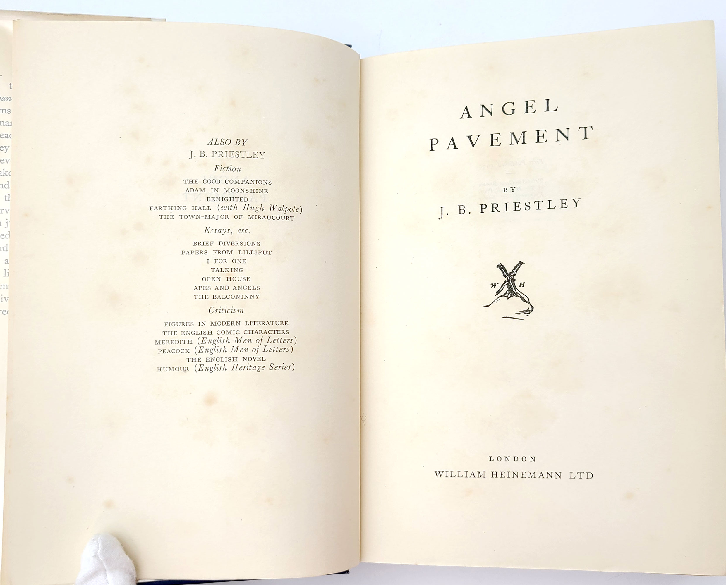 Angel Pavement by J. B. Priestly: Very Good+ Hardcover (1930) 1st ...