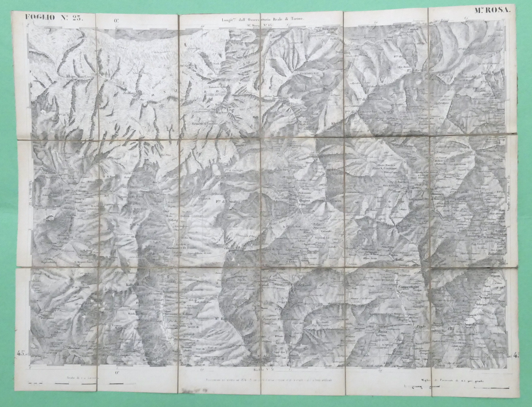 Carta Geografica - Monte Rosa e dintorni - fine '800: Buone Rilegato ...