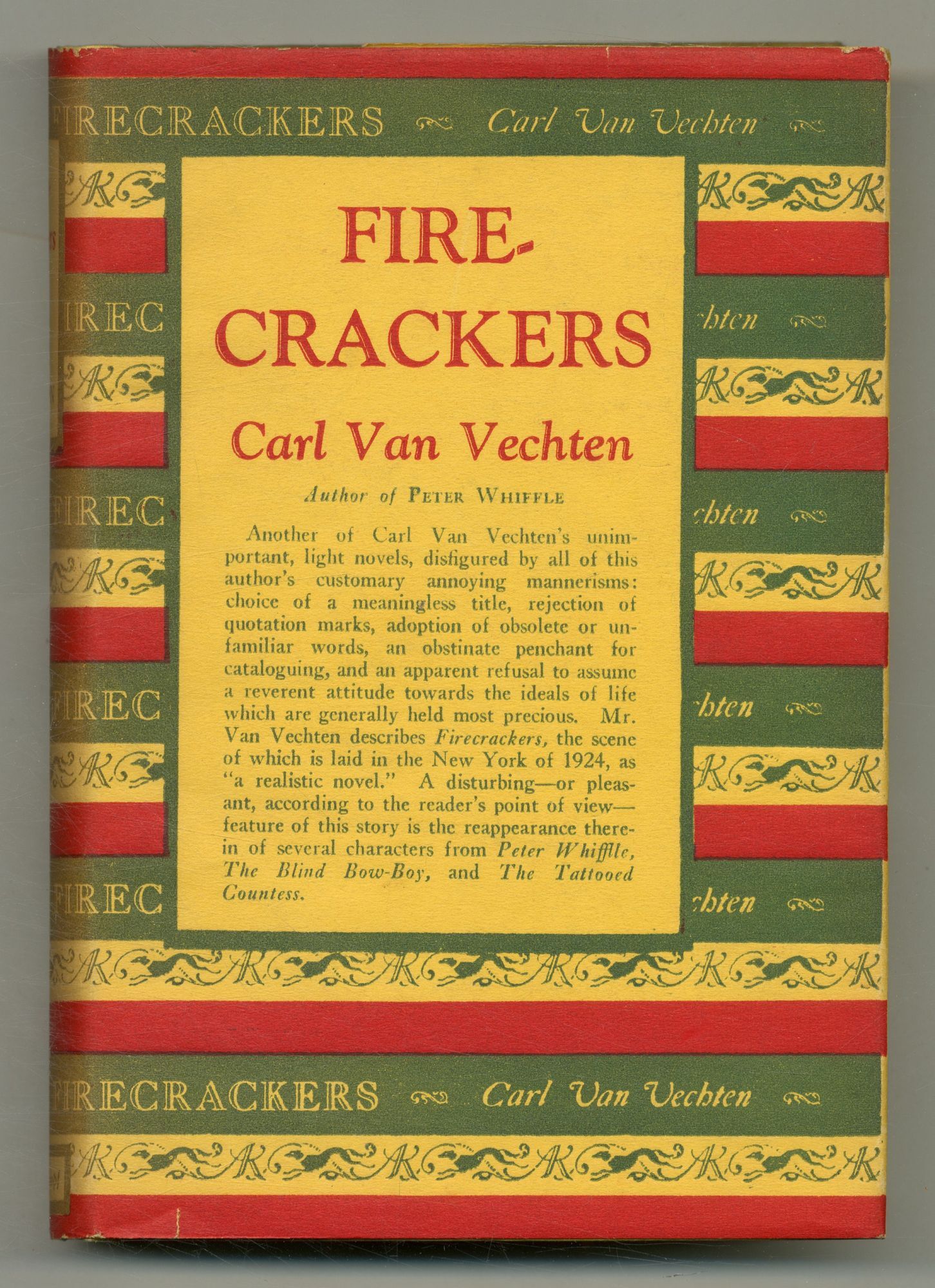 Firecrackers von VAN VECHTEN, Carl: Near Fine Hardcover (1925 ...