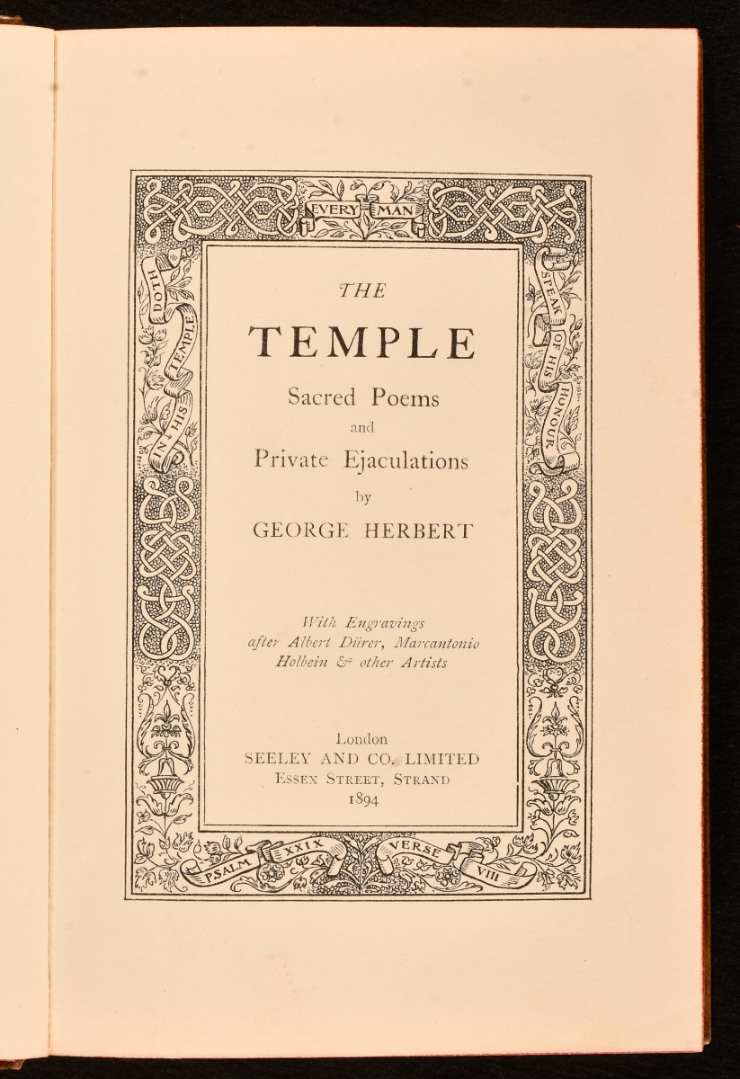 The Temple: Sacred Poems and Private Ejaculations von George Herbert ...