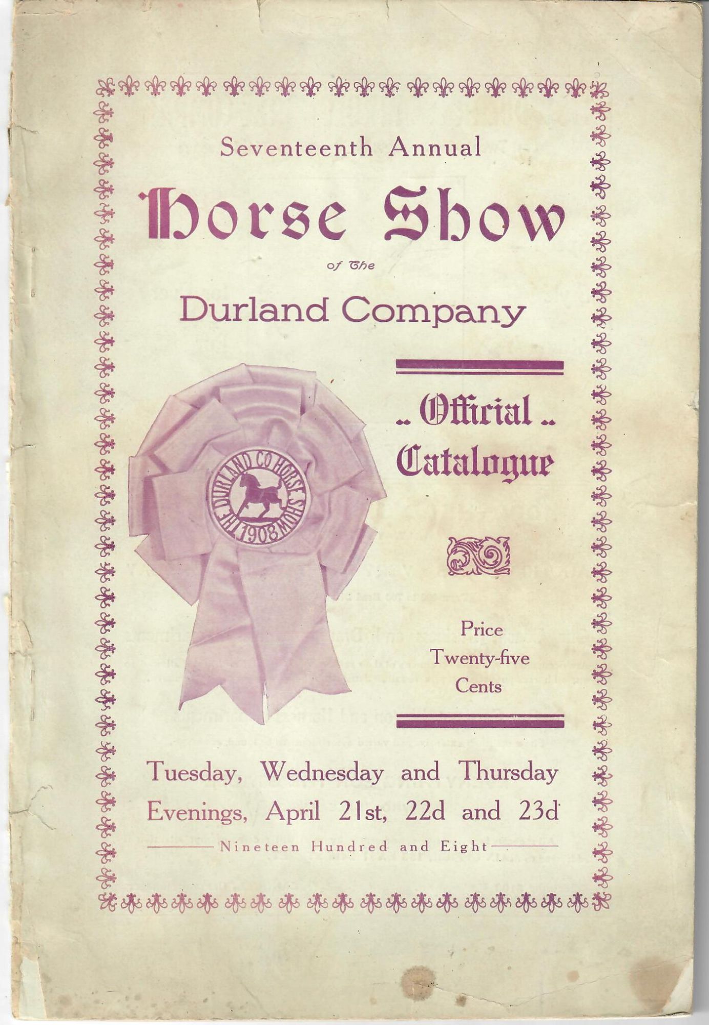 Seventeenth Annual Horse Show; Official Catalogue de Durland Company ...
