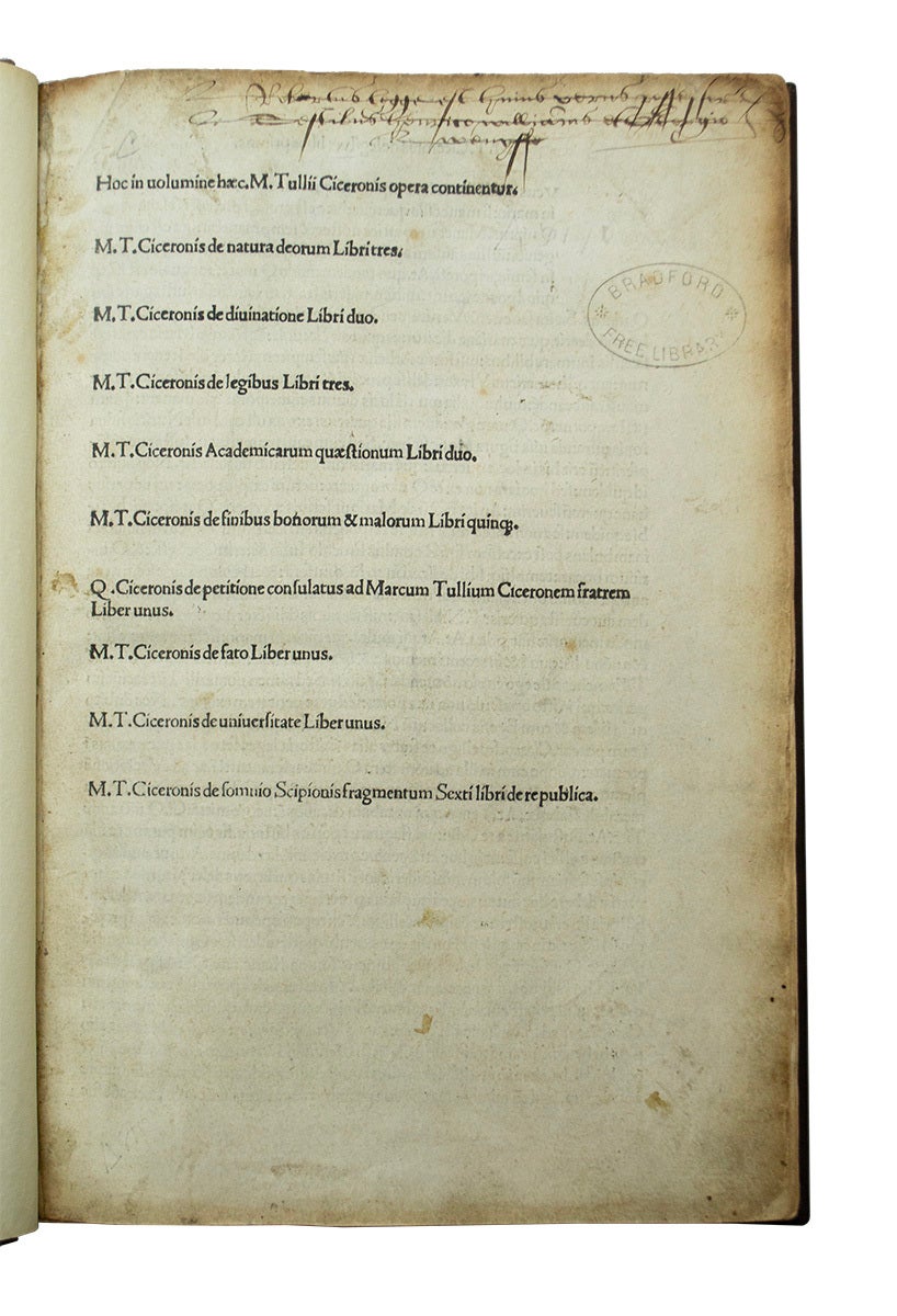 [Opera] De natura deorum, De divinatione, De legibus, Academica, De ...