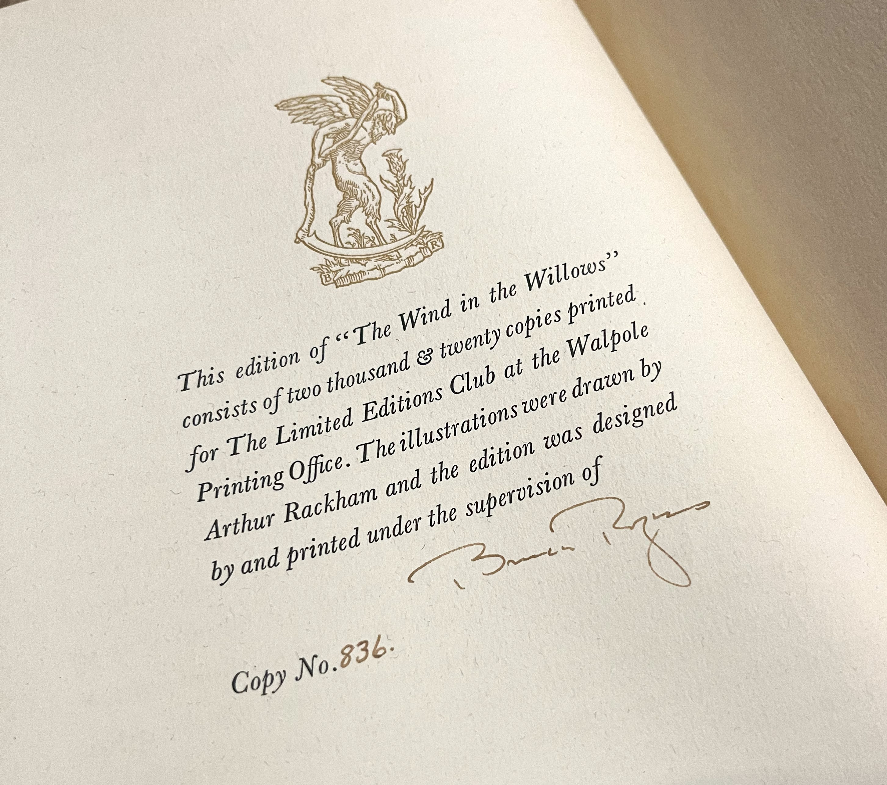 The Wind in the Willows [signed] Limited Editions Club - Arthur Rackham ...