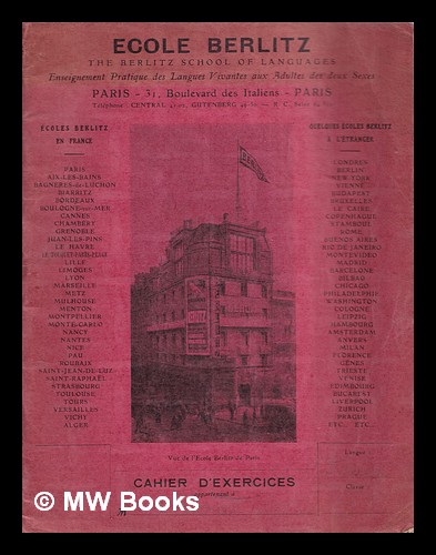 Ecole Berlitz. The Berlitz School of Languages by Ecole Berlitz: (1920 ...