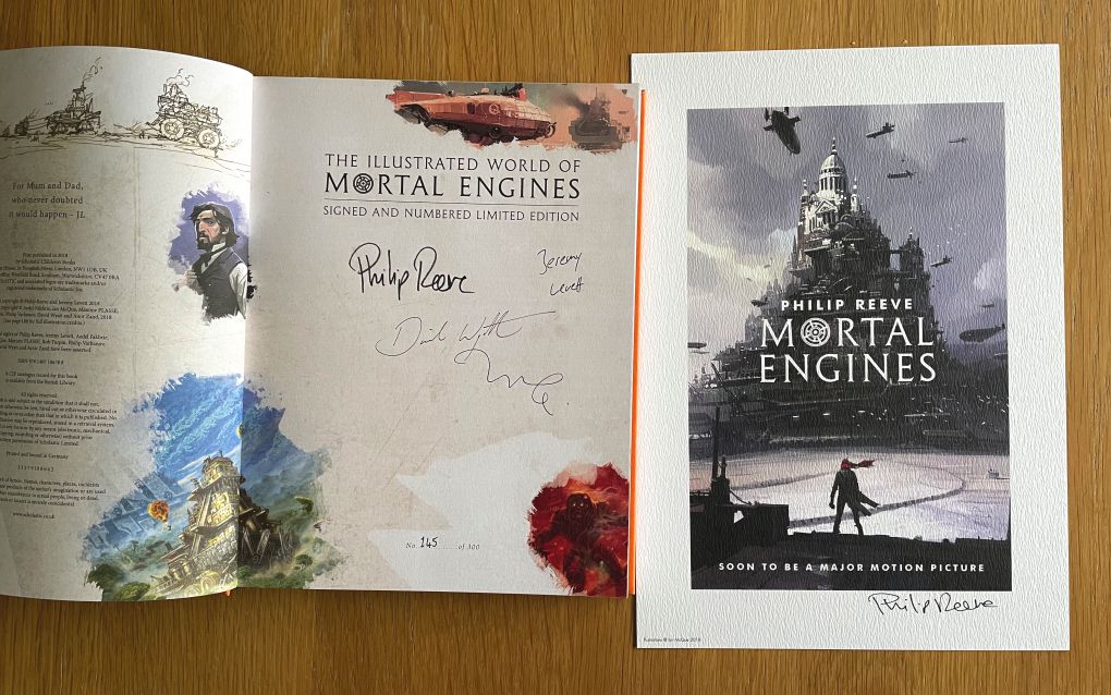 The Illustrated World of Mortal Engines - 4x Signed with Signed Print ...