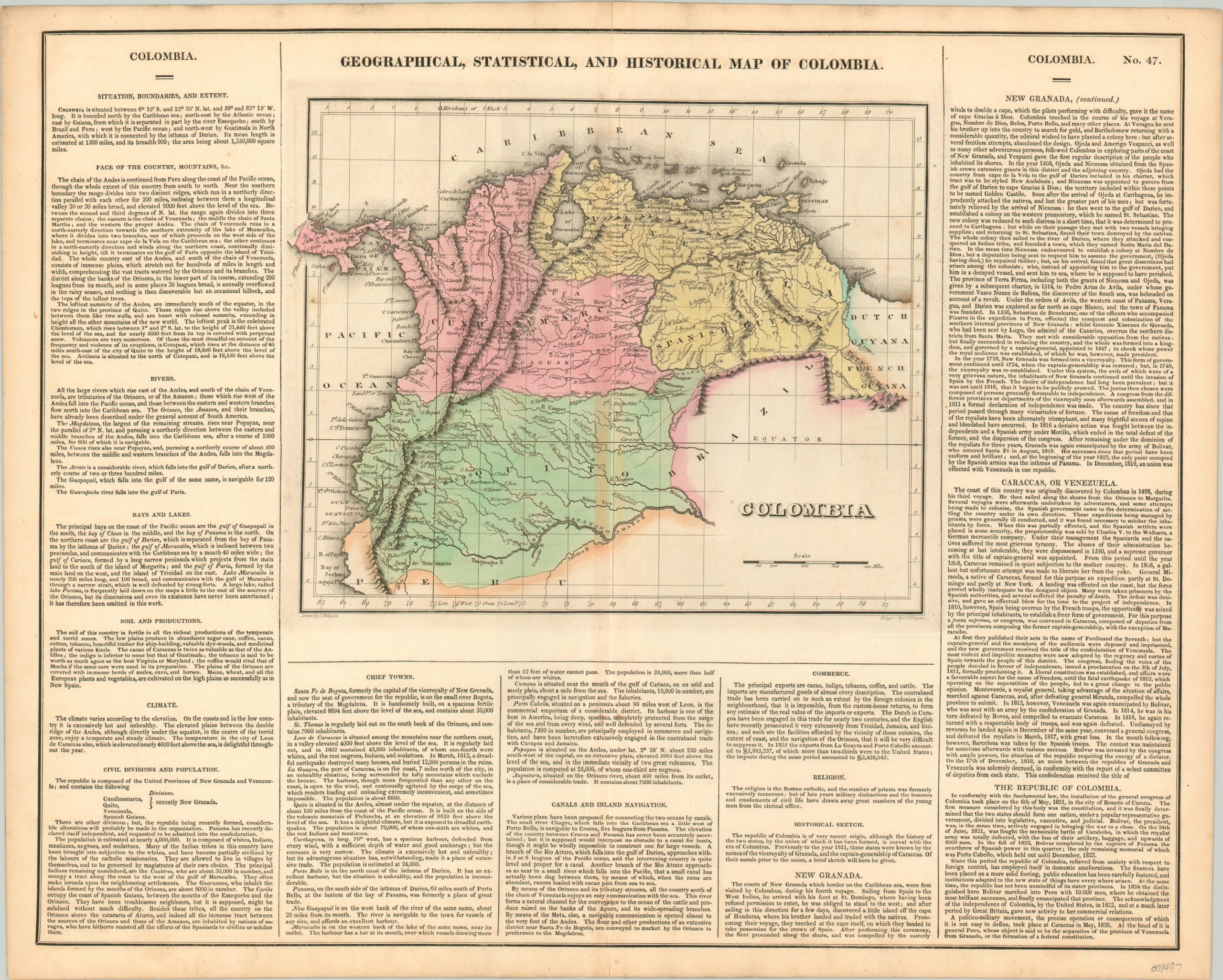 Geographical, Statistical, and Historical Map of Colombia - An outdated ...