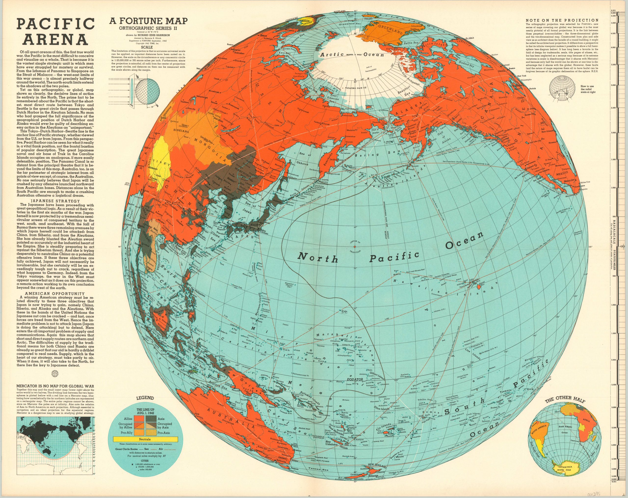 Pacific Arena - World War II map focused on the Pacific Theater ...