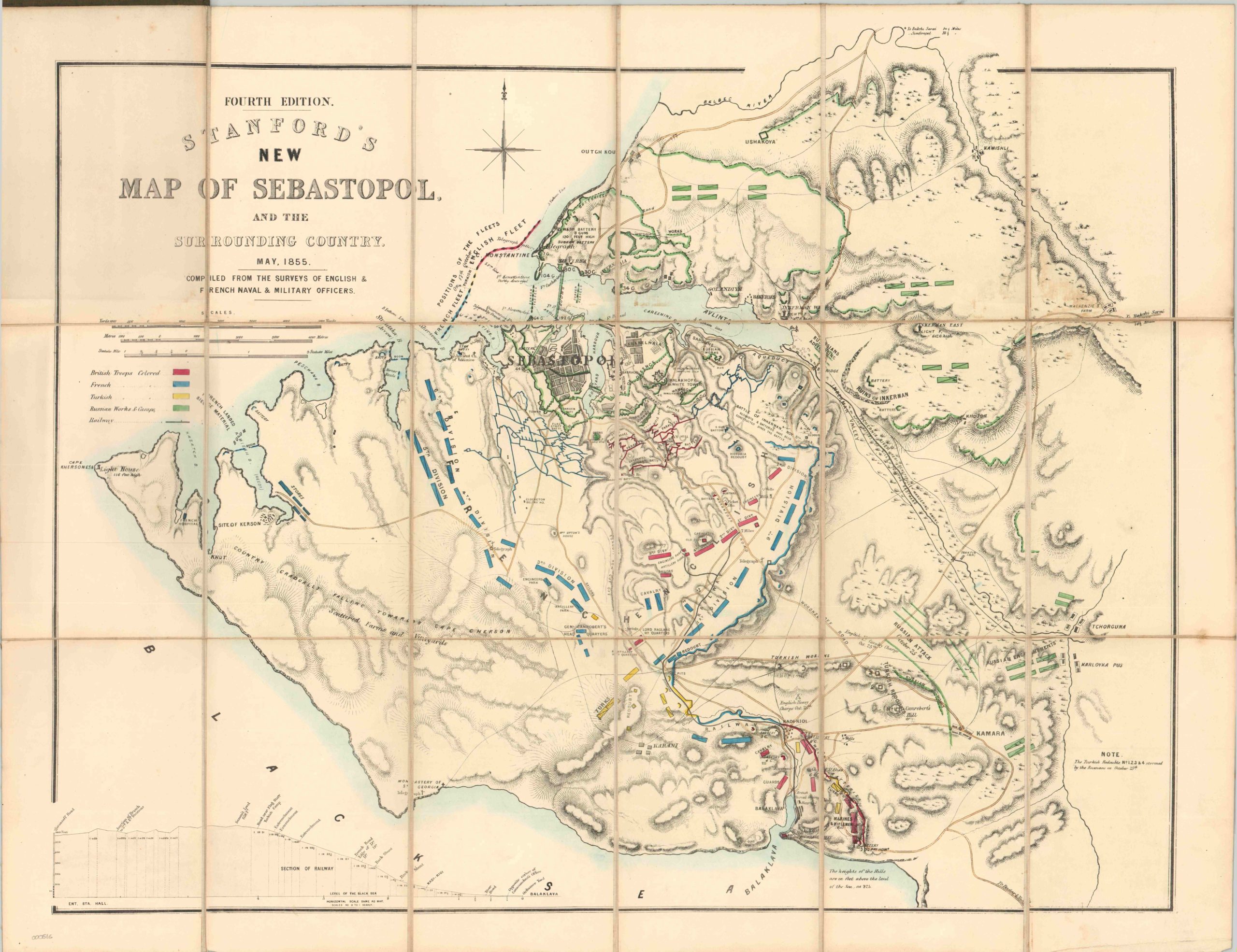 Fourth Edition Stanford's New Map of Sebastopol and the Surrounding ...