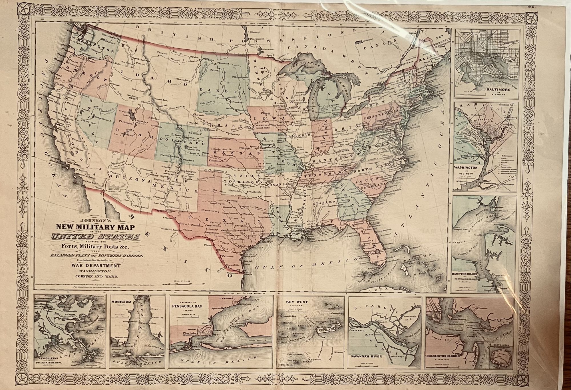Johnson's New Military Map of the United States Showing the Forts ...