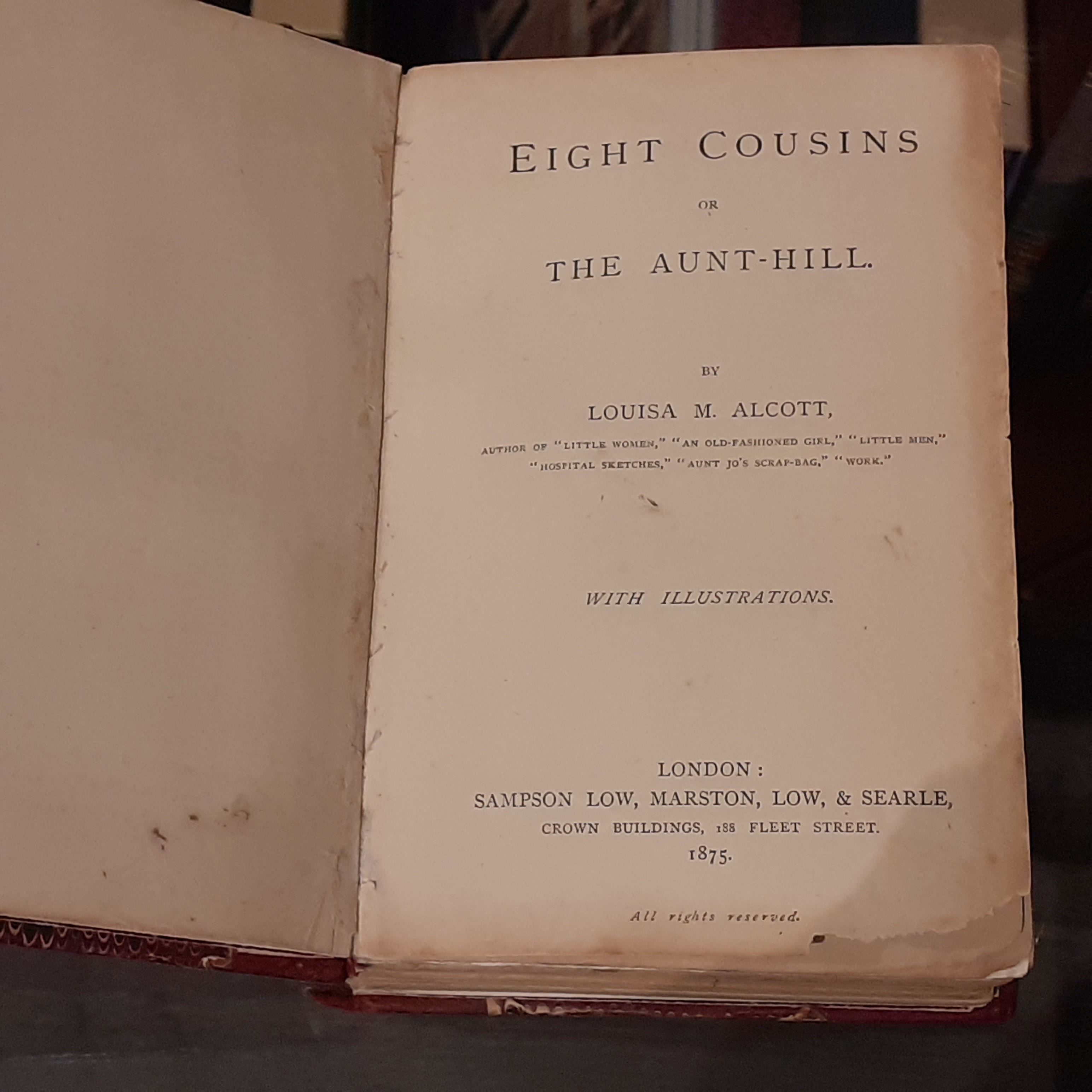 Eight Cousins, or The Aunt Hill by Louisa M. Alcott: Good Hardcover ...