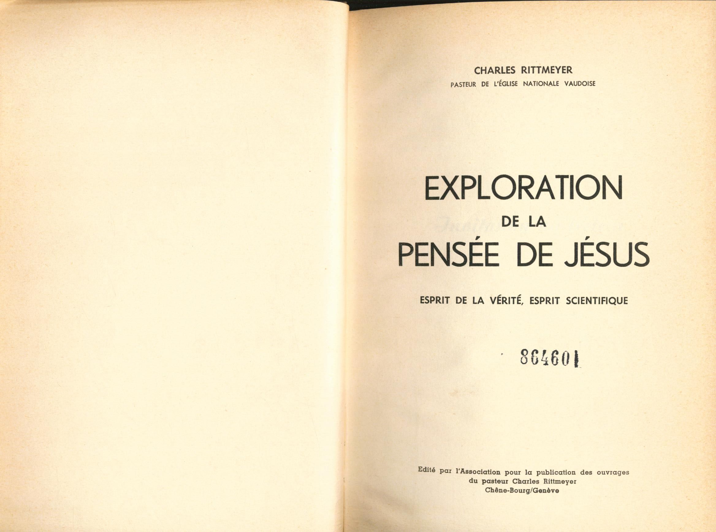 Exploration de la Pensee de Jesus. Esprit de la vérité, esprit ...