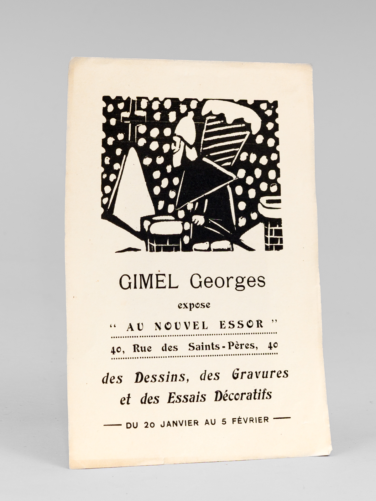 Gimel Georges expose "Au Nouvel Essor" 40 Rue des Saints Pères des ...