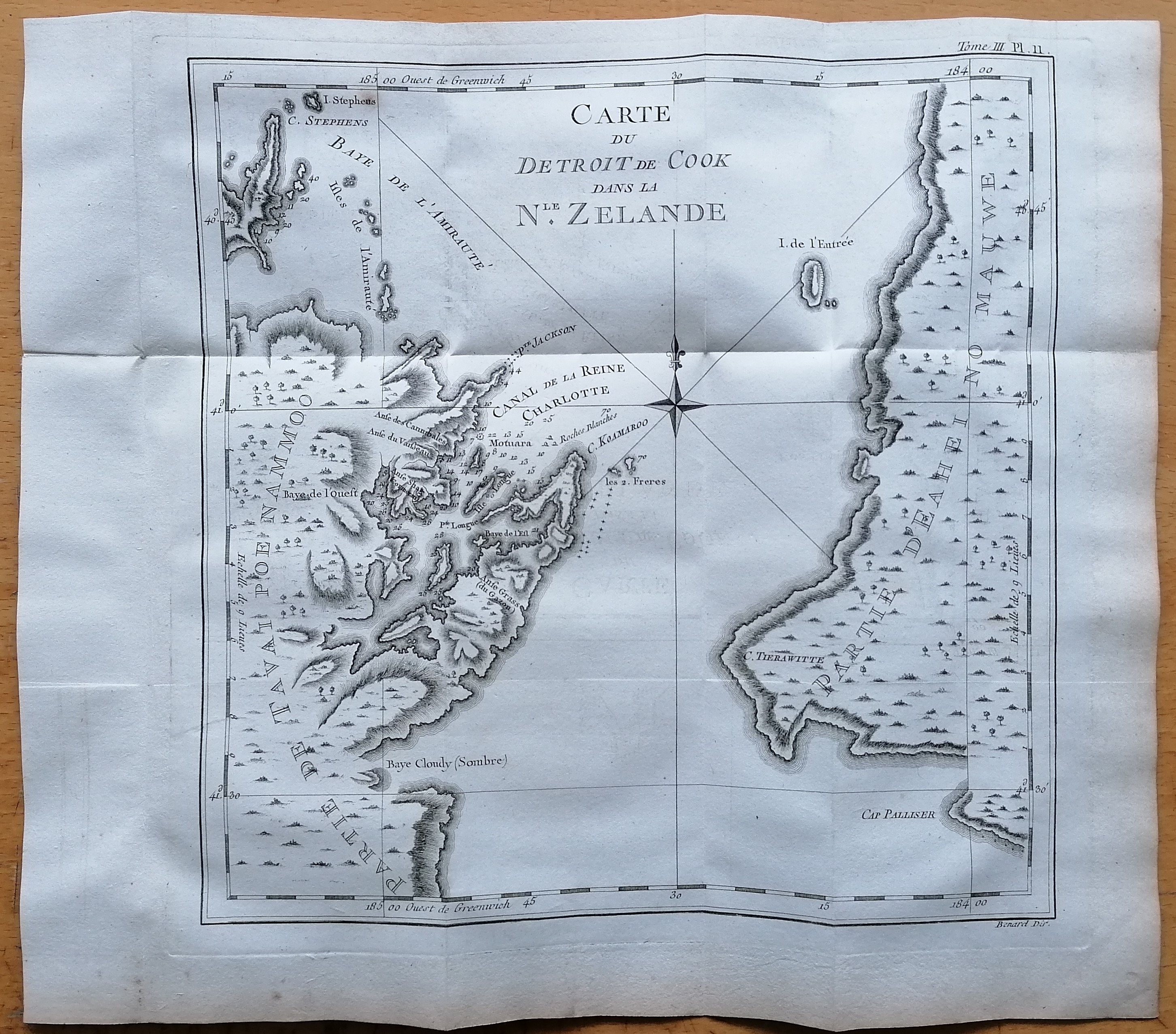 Map New Zealand Cook Strait - J. Cook Voyage Original Print - 1774 ...