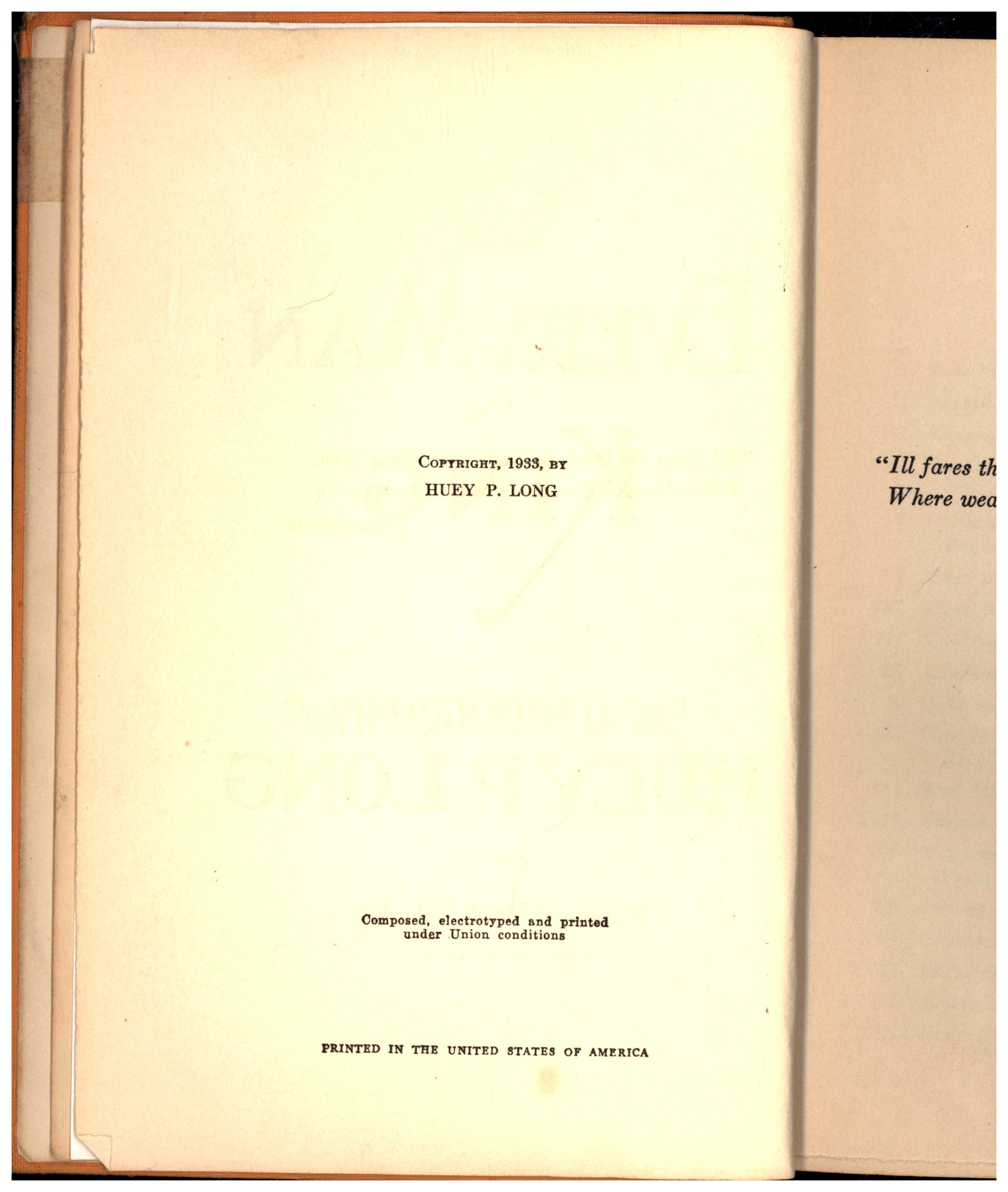 Every Man A King / The Autobiography of Huey P. Long by Long, Huey P ...