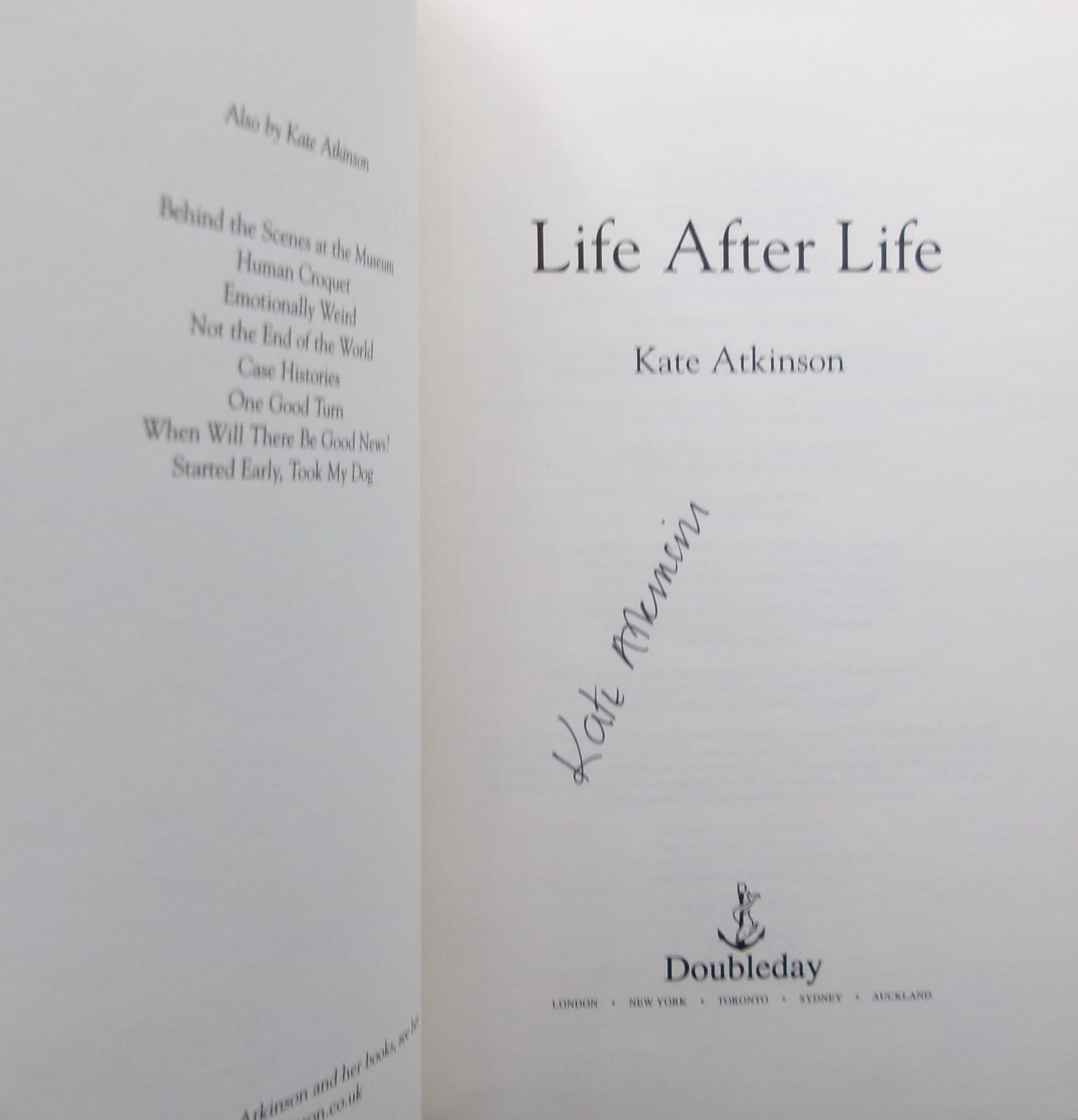 LIFE AFTER LIFE by Atkinson, Kate: Fine Hardcover 1st Edition, Signed ...