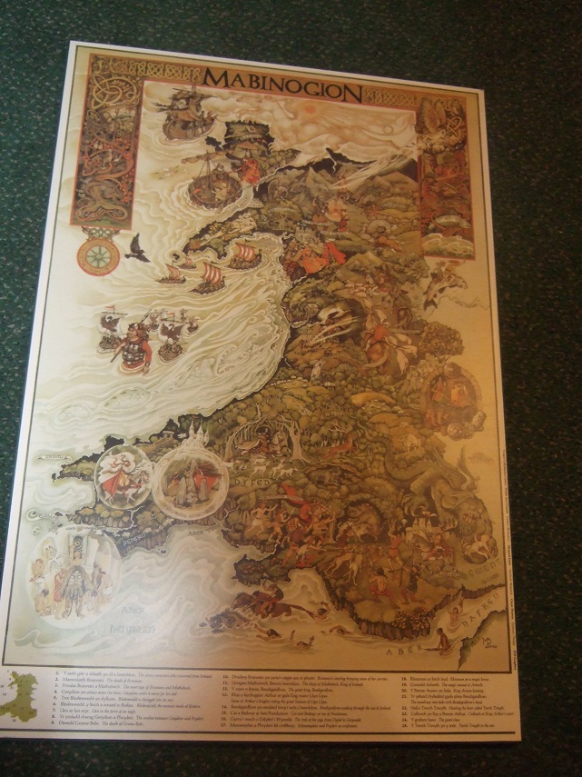 The MABINOGION -PLAK-MOUNTED Map of Wales depicting 25 locations and ...
