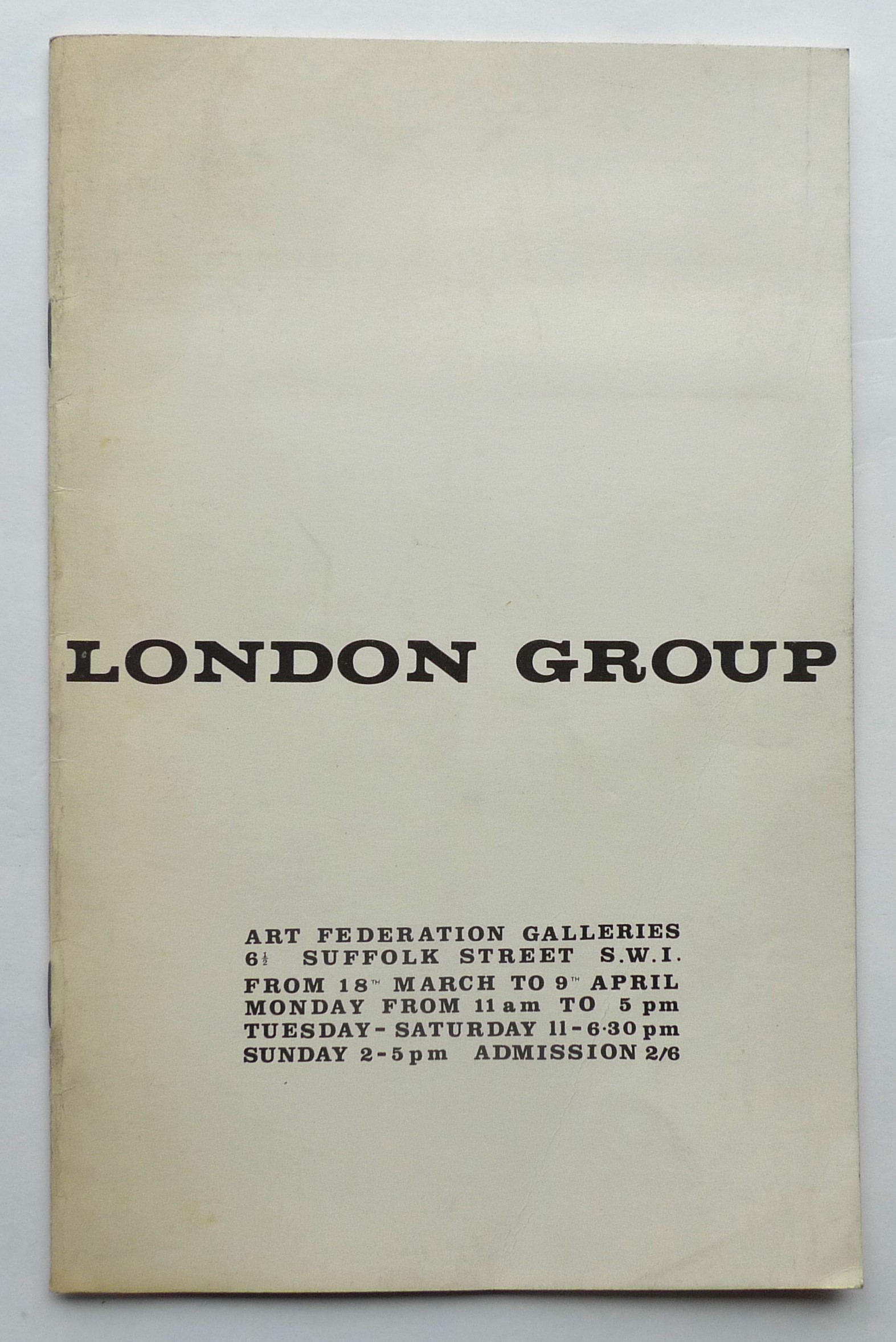 London Group 1965. Art Federation Galleries, 18th march-9th April (1965 ...