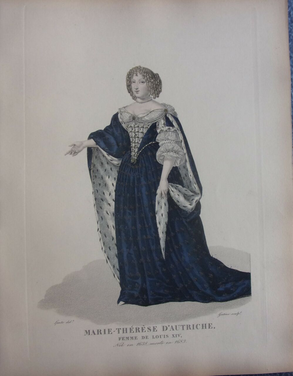 PLANCHE DESSINEE PAR Lanté 1900 MARIE THERESE D' AUTRICHE FEMME DE ...