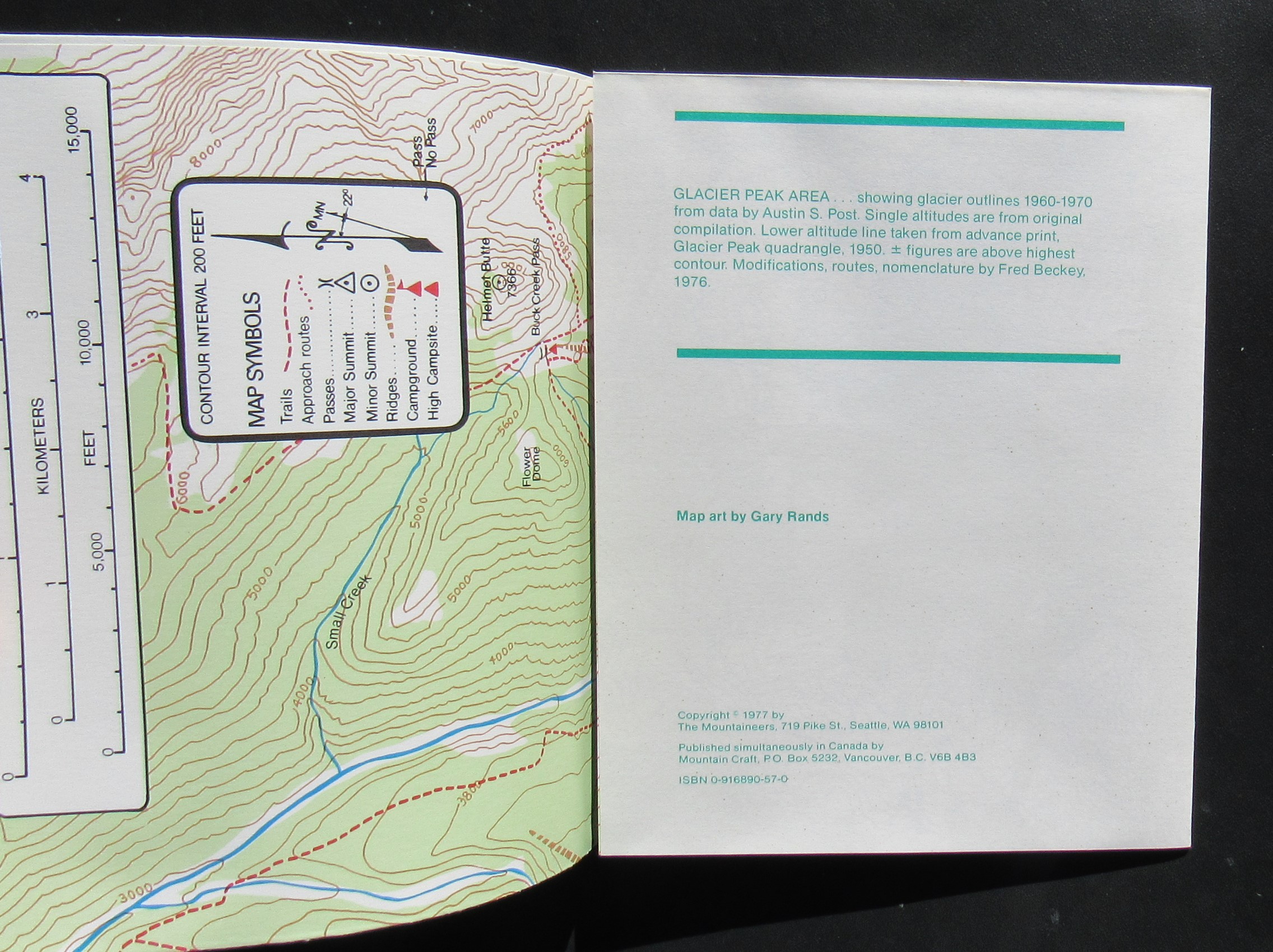 Hikers' - Climbers' Map of the Glacier Peak Area of the North Cascades ...