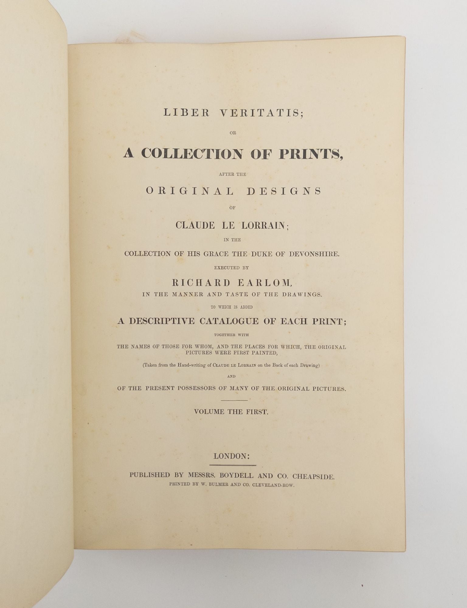 LIBER VERITATIS; OR A COLLECTION OF PRINTS AFTER THE ORIGINAL DESIGNS ...