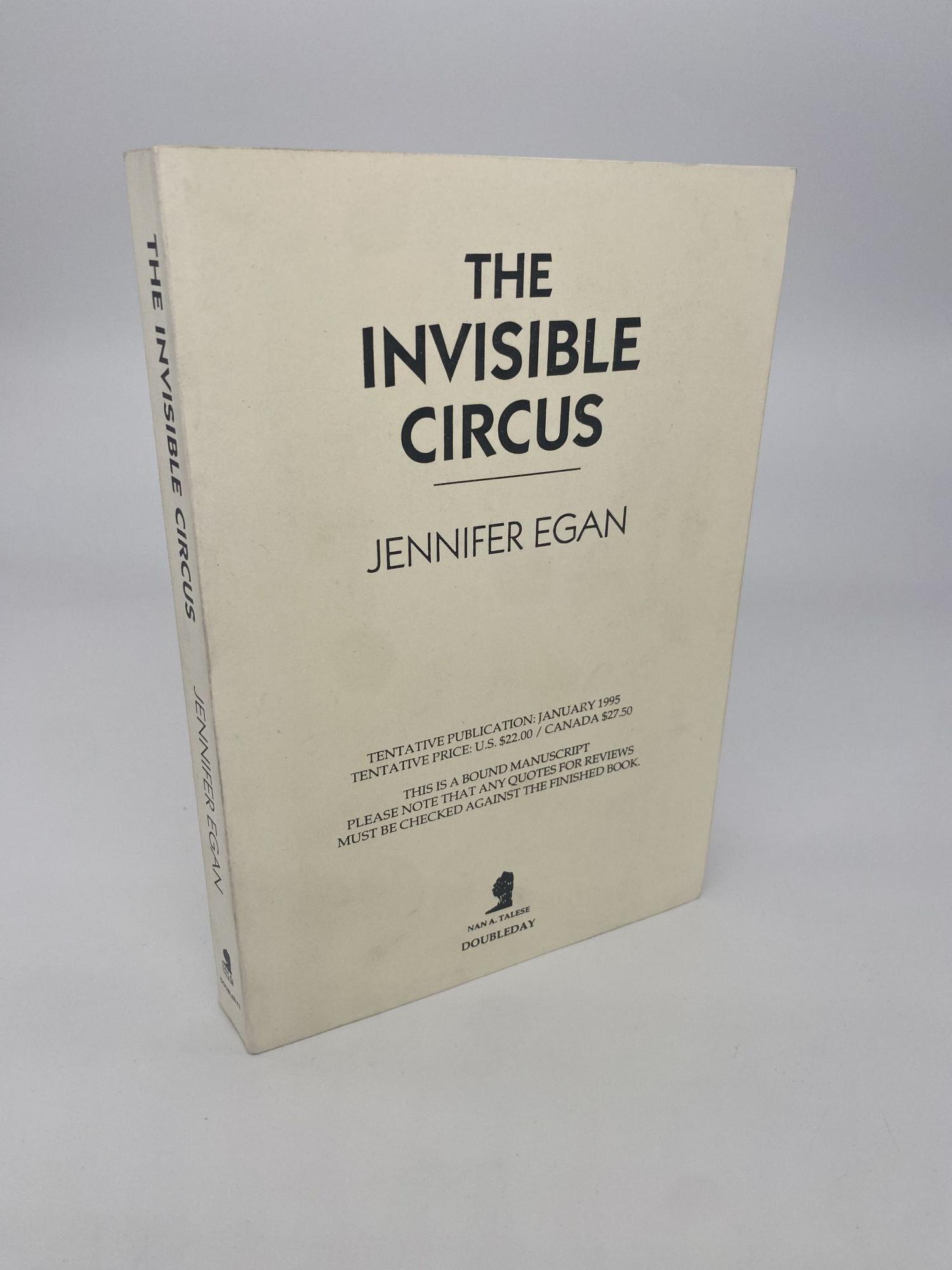 The Invisible Circus (Bound Manuscript Proof) by Jennifer Egan: (1994 ...