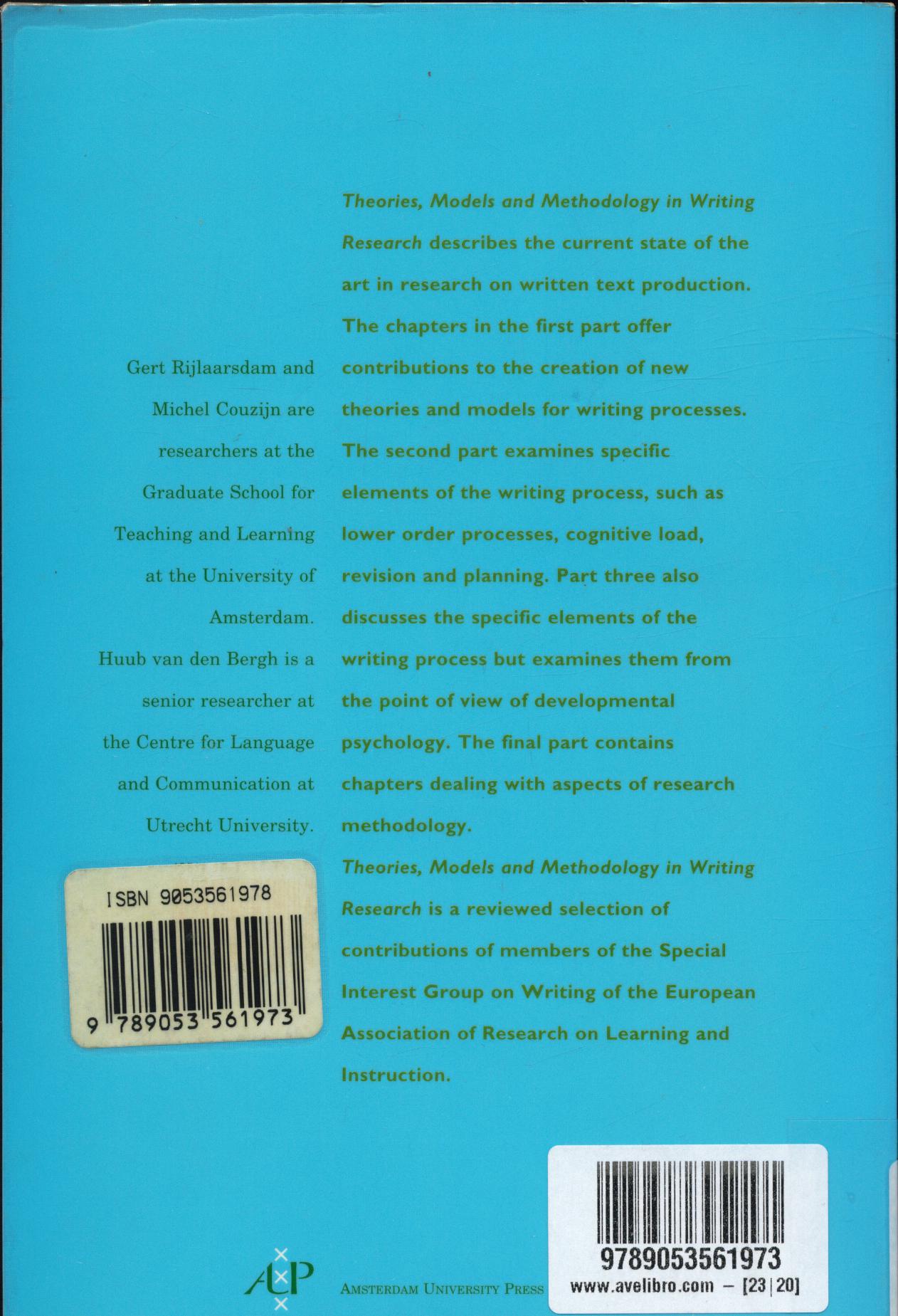 Theories, Models and Methodology in Writing Research von Rijlaarsdam ...