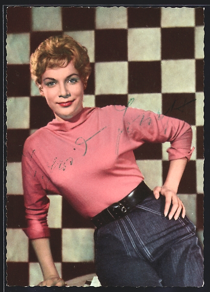 Ansichtskarte Schauspielerin Ingrid Ernest mit Autograph: Manuskript ...