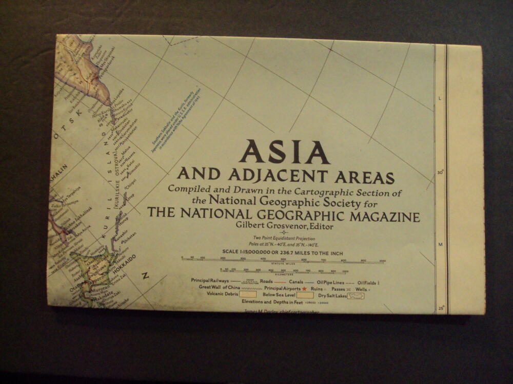 National Geographic Map Of Asia And Adjacent Areas Mar 1951: (1951) Map ...