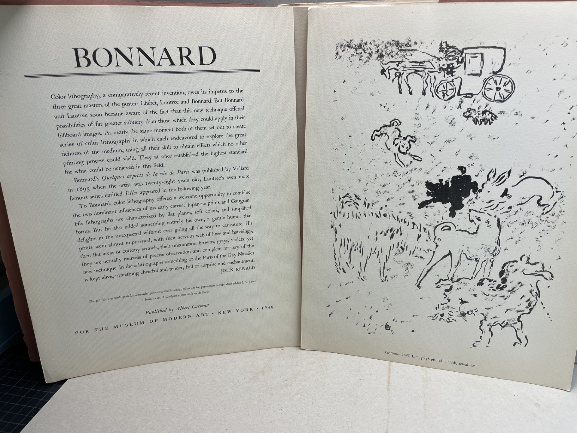 BONNARD : A Portfolio of Lithographs From Quelques Aspects De La Vie De ...