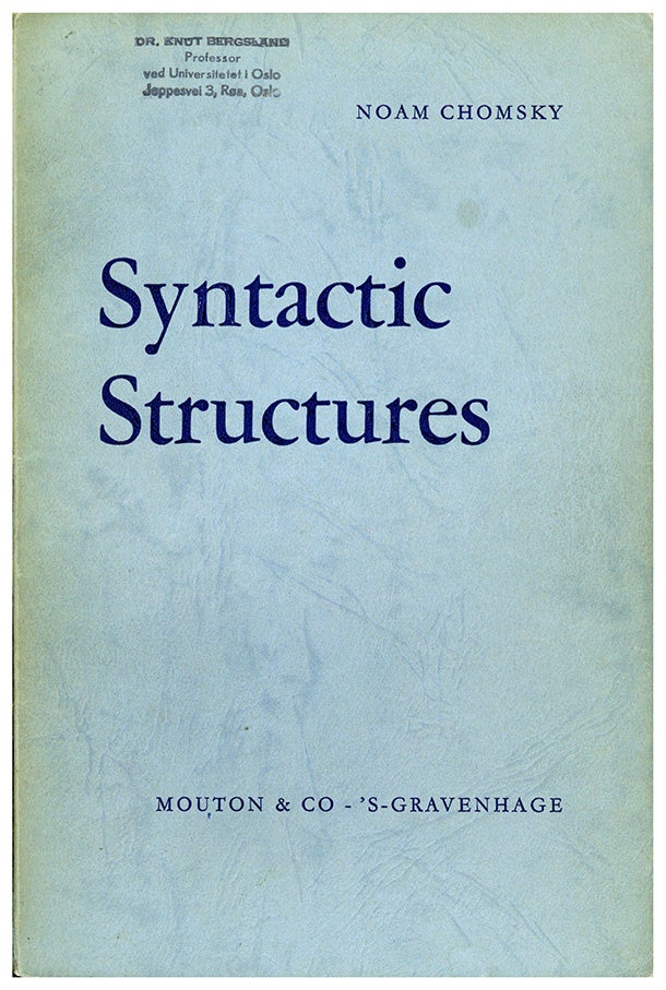 Syntactic Structures Ownership Stamp On Upper Cover Signed By Chomsky